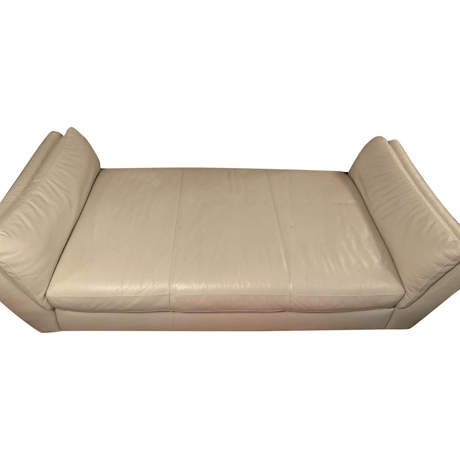 Italsofa Cream Leather Daybed Chaise Lounge