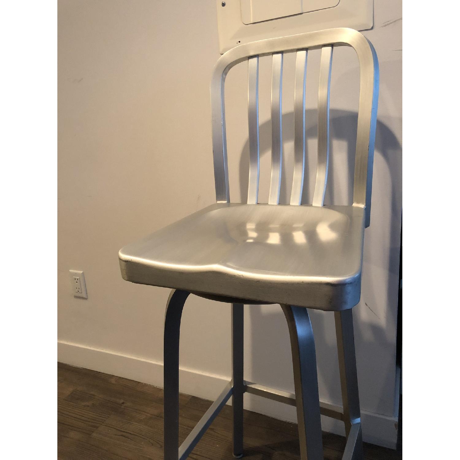 CB2 Grey Metal Stools - AptDeco