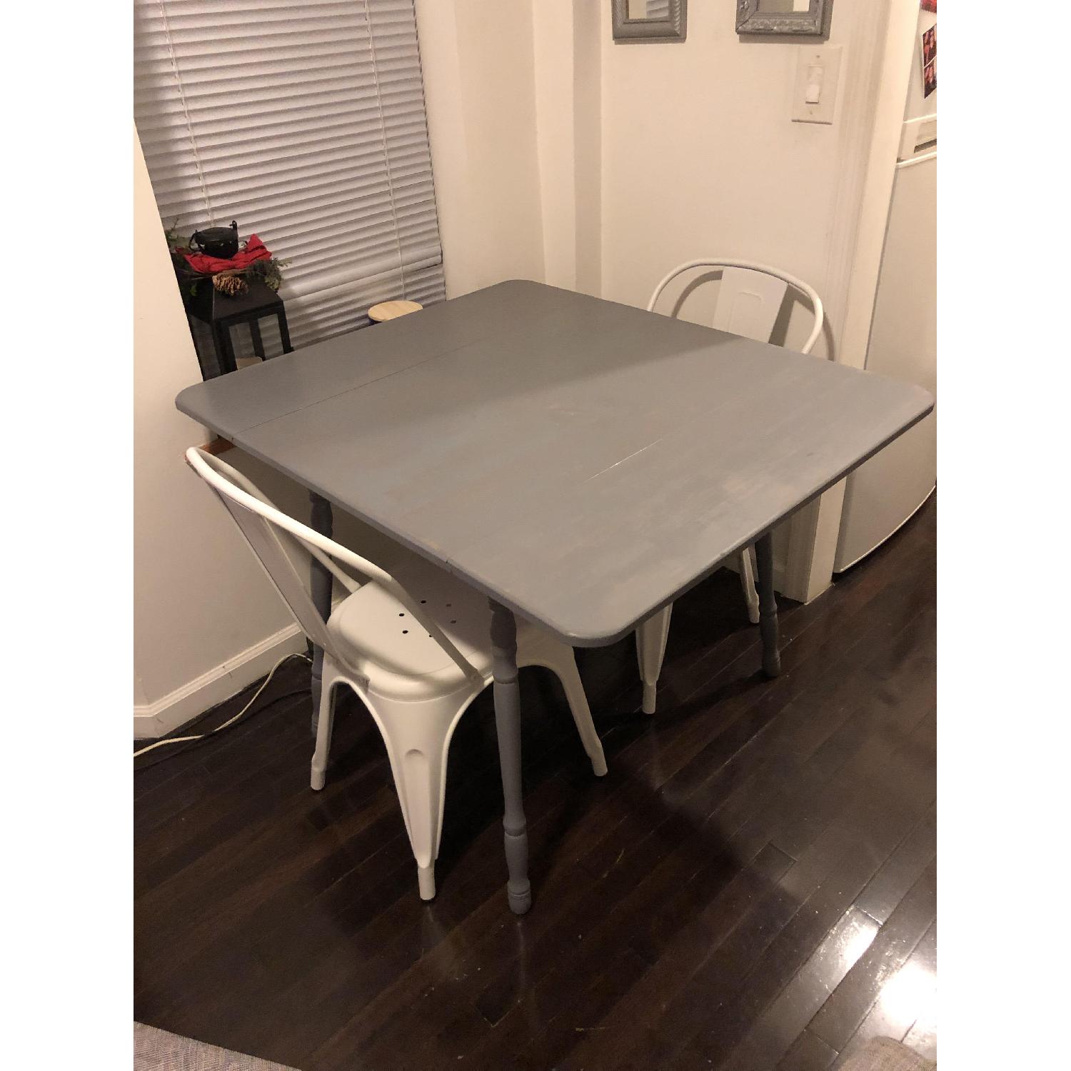 Solid Wood Drop-Leaf Kitchen Table - AptDeco