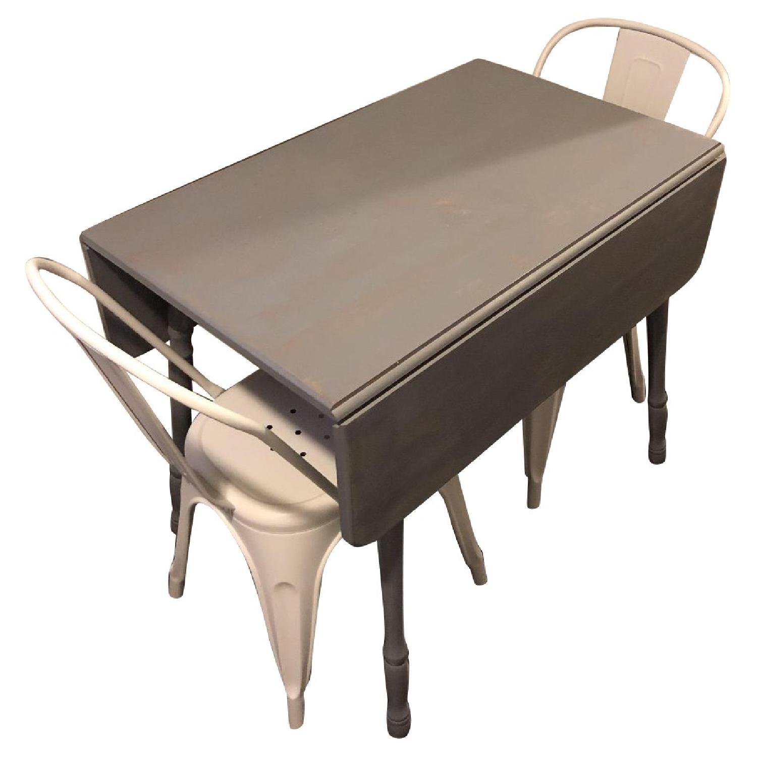 Solid Wood Drop-Leaf Kitchen Table - AptDeco