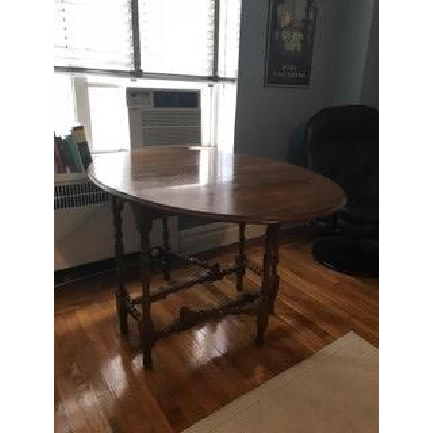 Solid Hardwood Drop Leaf Table - AptDeco