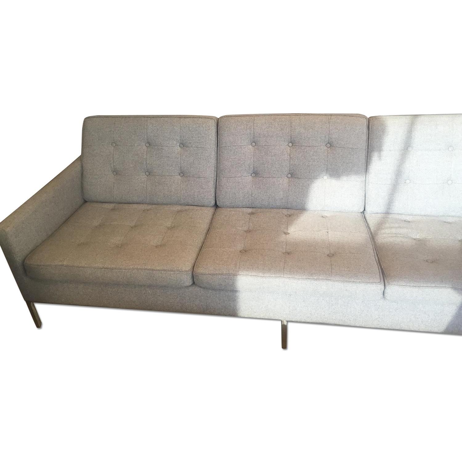Grey Tweed Mid Century Modern Sofa - AptDeco