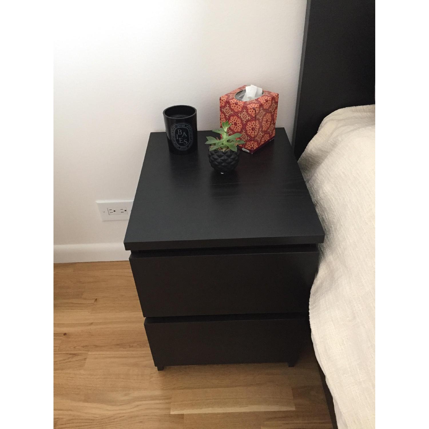 Ikea Malm Queen Size Storage Bed Frame + 2 Chests - AptDeco