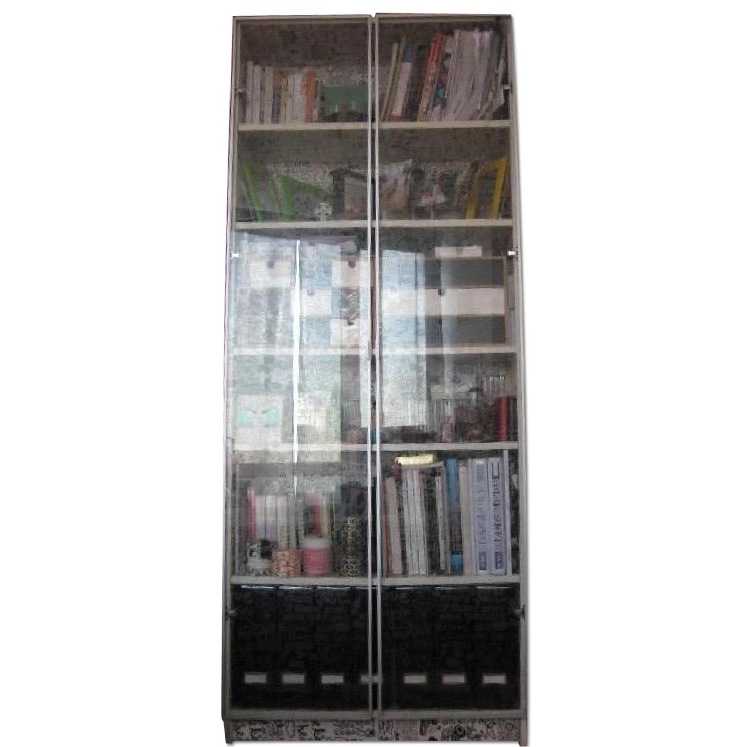 Ikea Billy Animated Bookcase w/ Glass Door - AptDeco