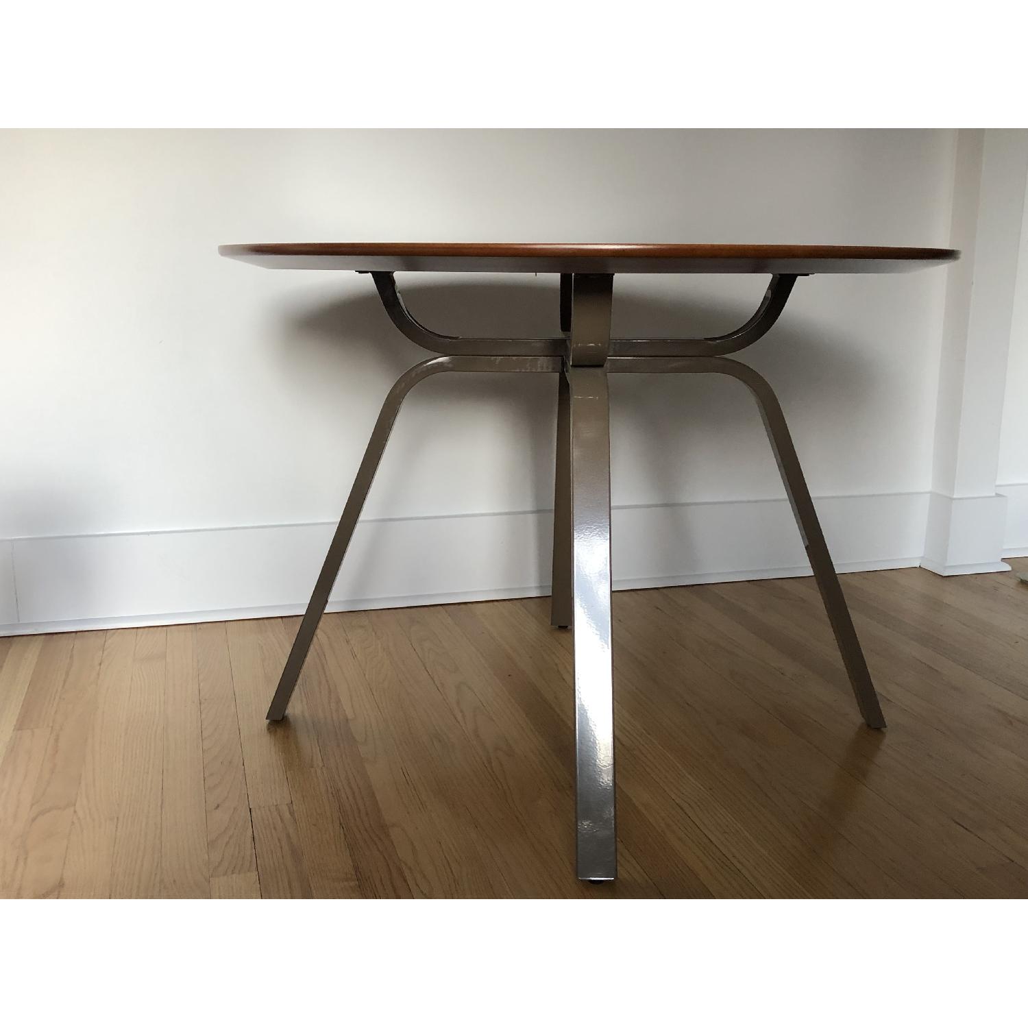 CB2 Round Wood & Metal Dining Table - AptDeco