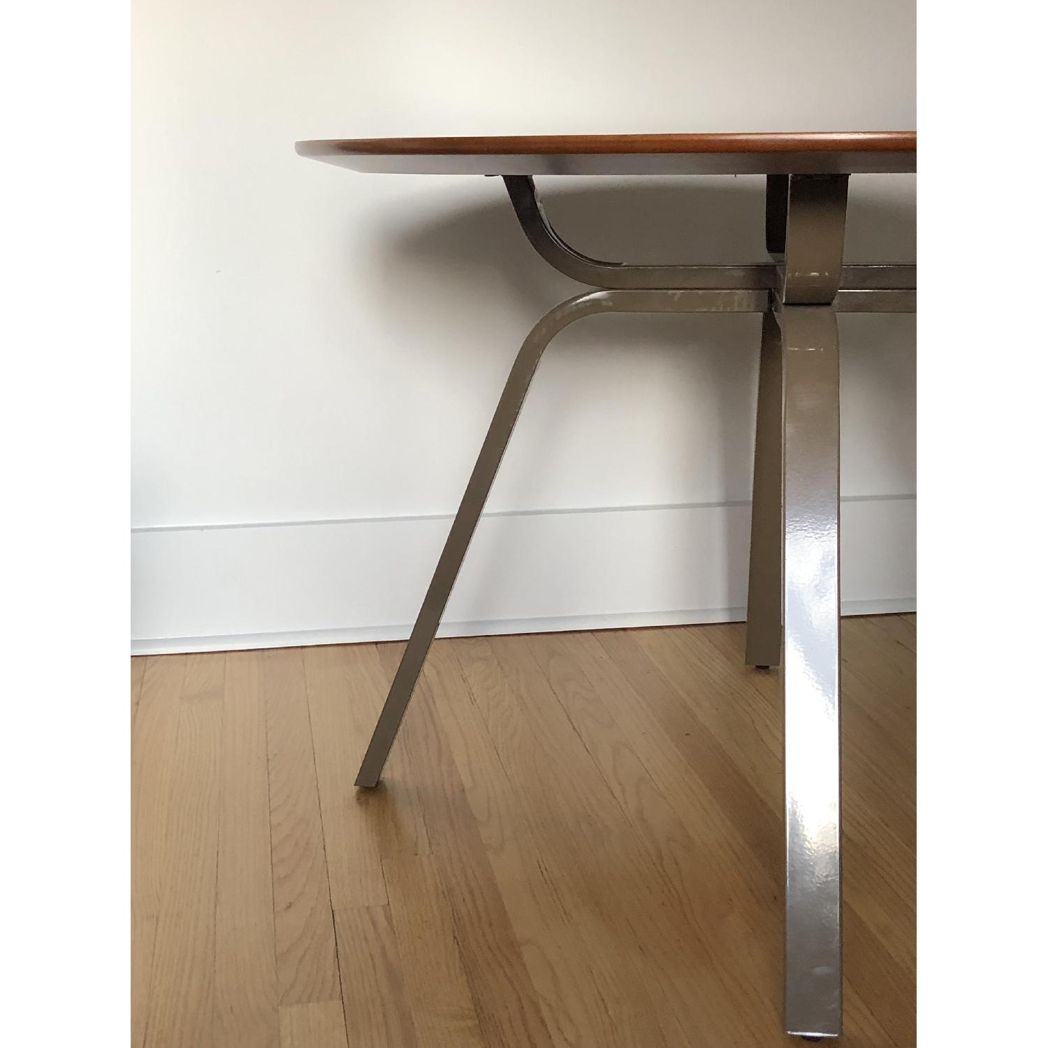 CB2 Round Wood & Metal Dining Table - AptDeco