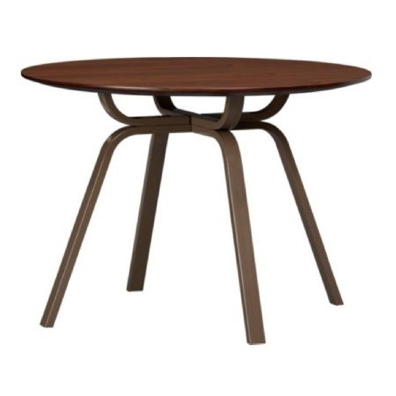 CB2 Round Wood & Metal Dining Table - AptDeco