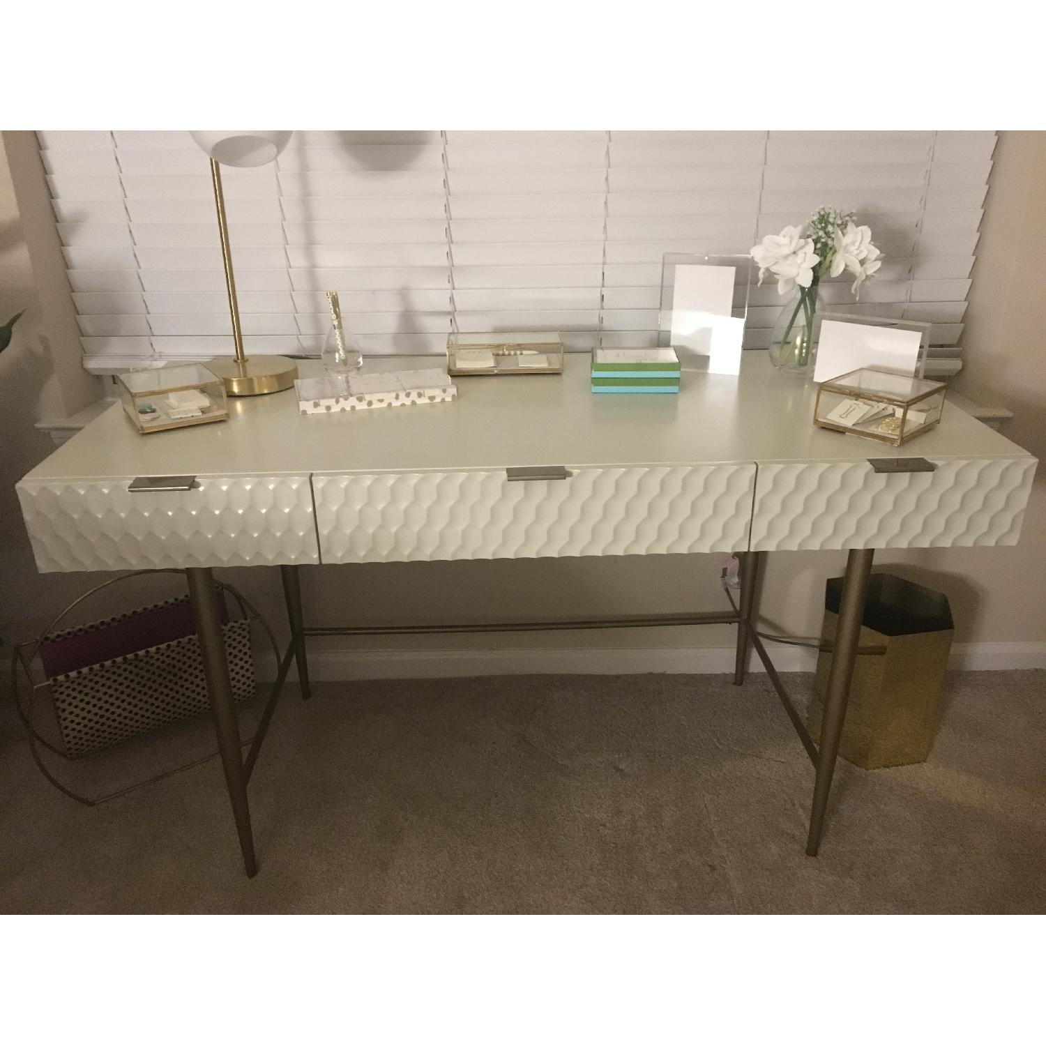 West Elm Audrey Desk in Parchment - AptDeco
