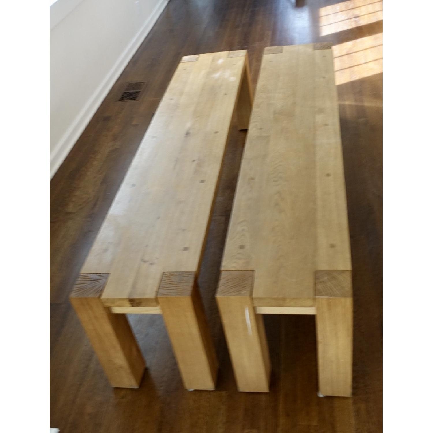 Crate & Barrel Big Sur Natural Benches - AptDeco
