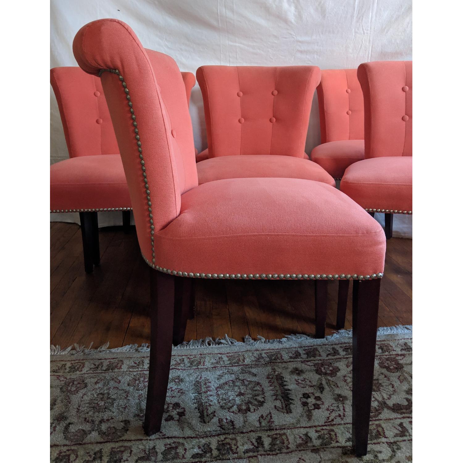 Modern Upholstered Rolled Back Dining Chairs - AptDeco