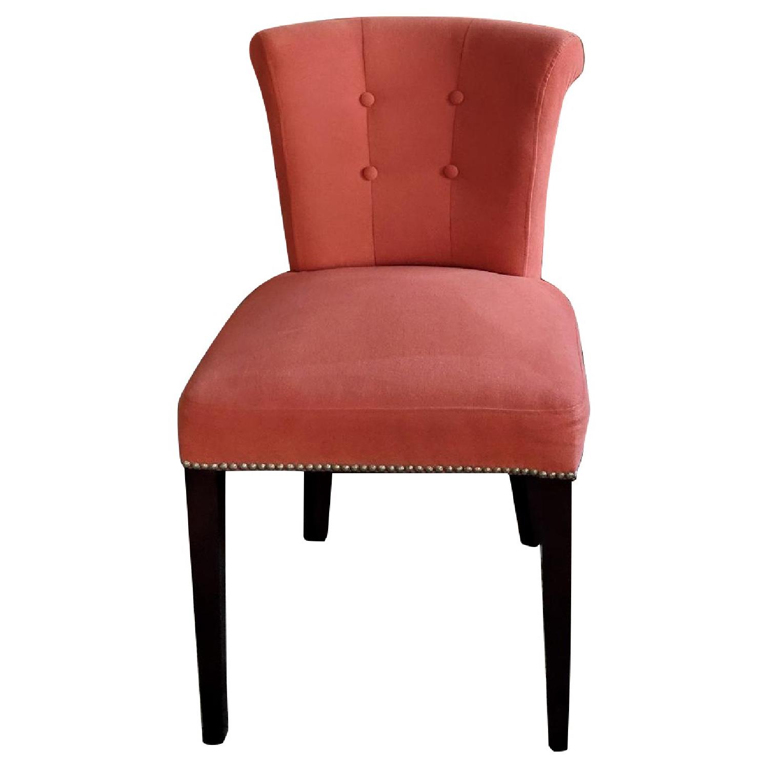 Modern Upholstered Rolled Back Dining Chairs - AptDeco