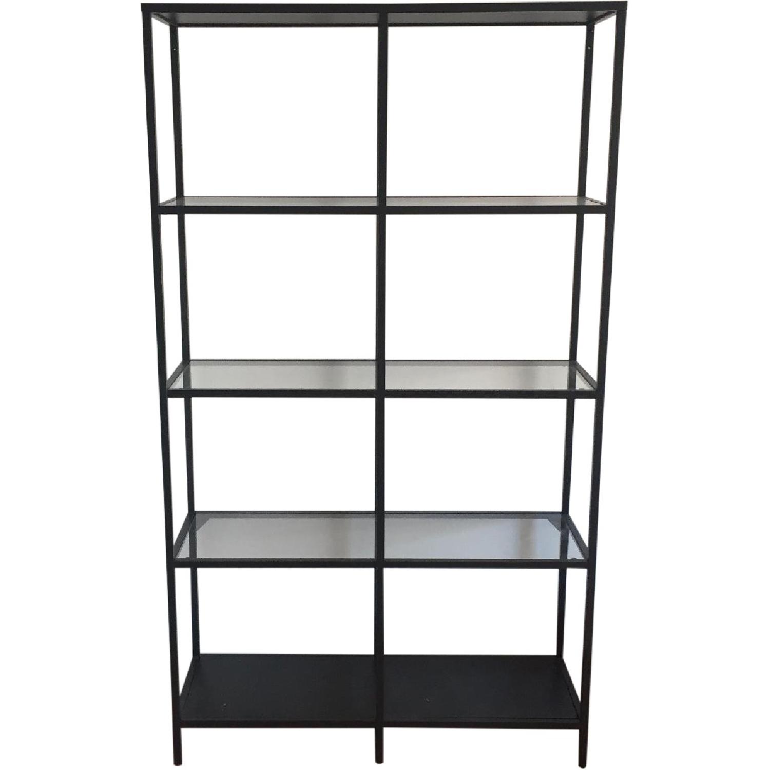 Open glass shelf cabinet - AptDeco