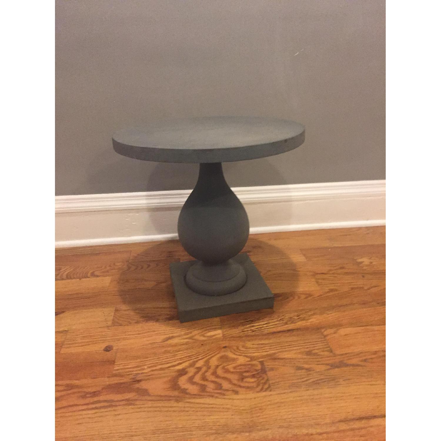 Zinc Pedestal Side Table - AptDeco