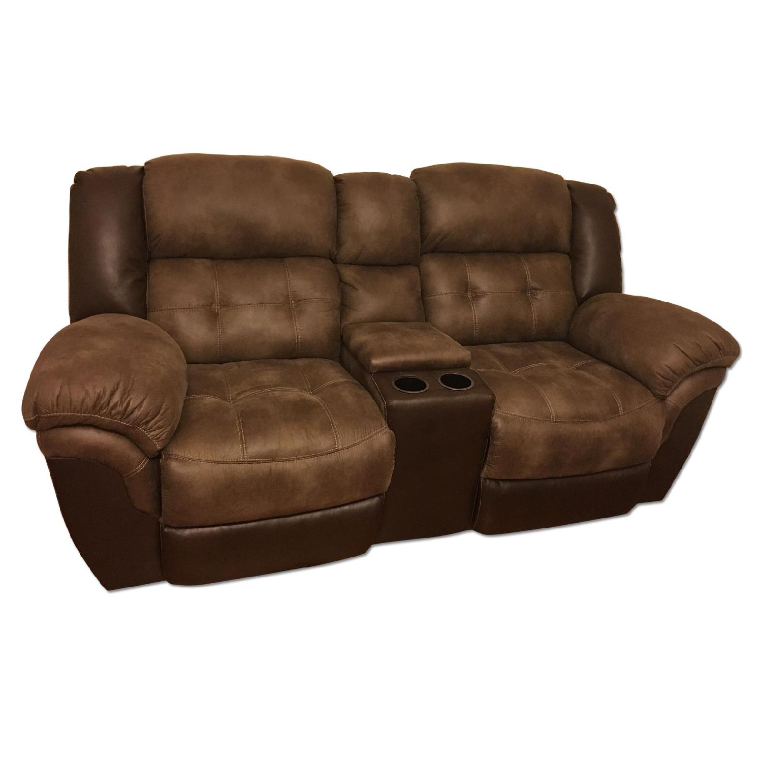 Royal Furniture Reclining Loveseat w/ Console - AptDeco