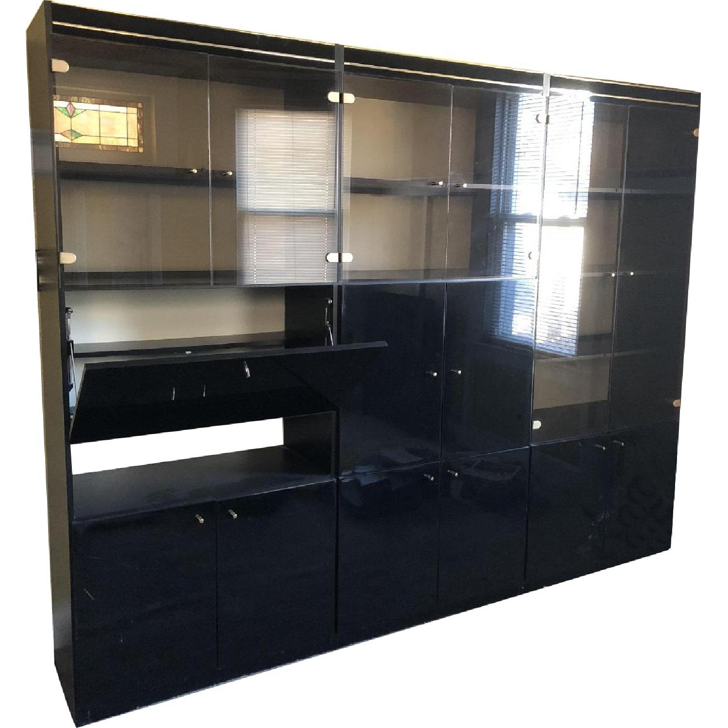 Black 3-Piece Wall Unit - AptDeco