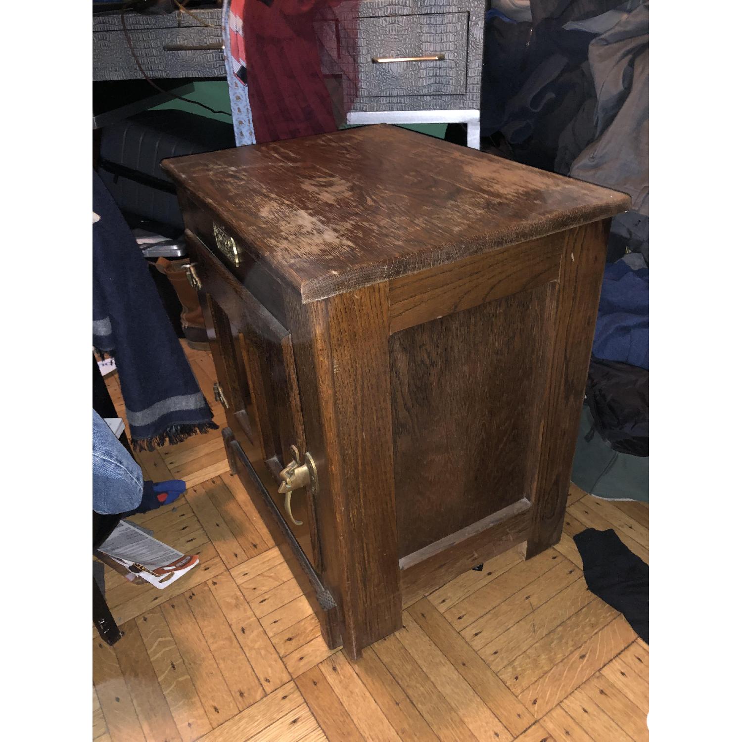 Vintage White Clad Icebox Chest - AptDeco