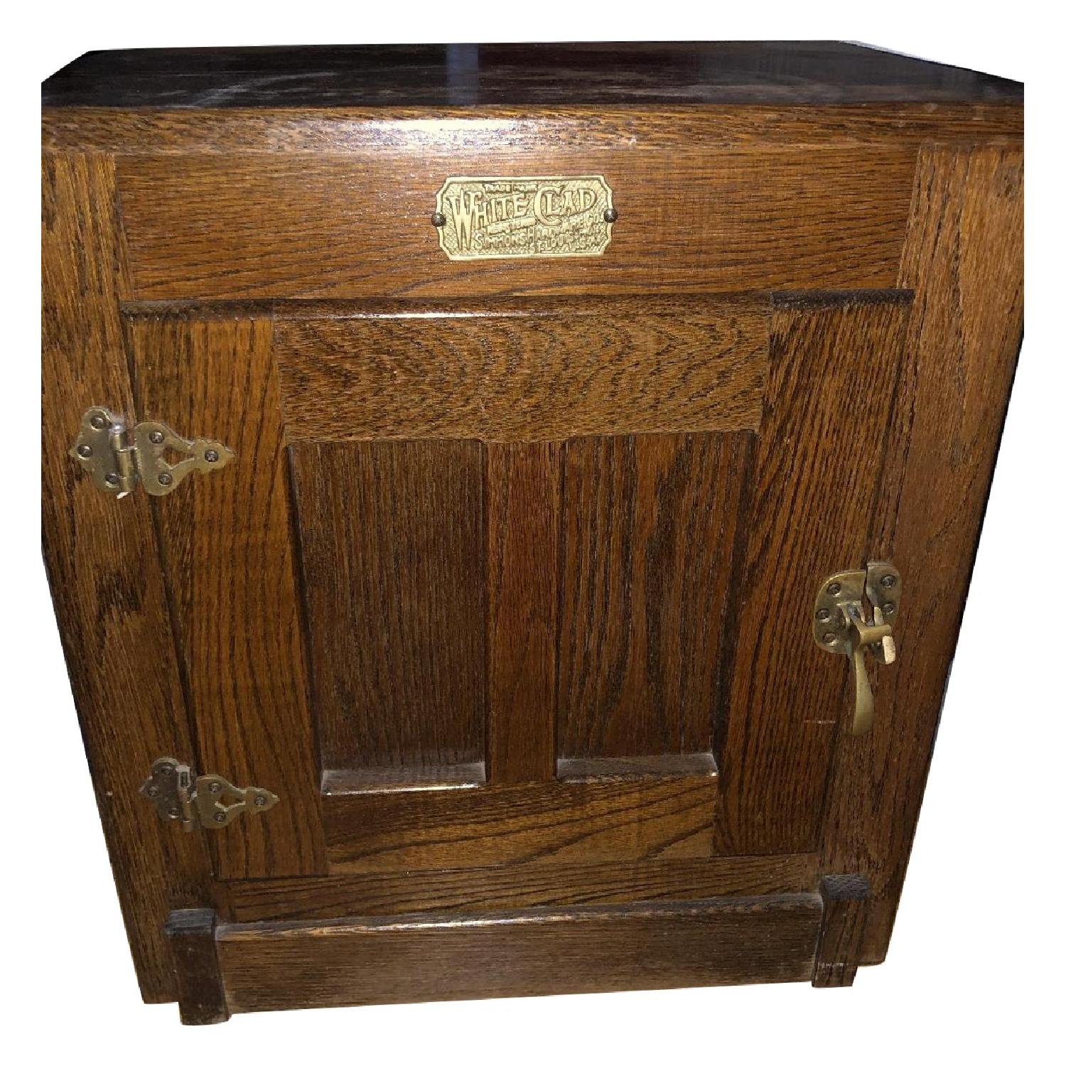 Vintage White Clad Icebox Chest - AptDeco