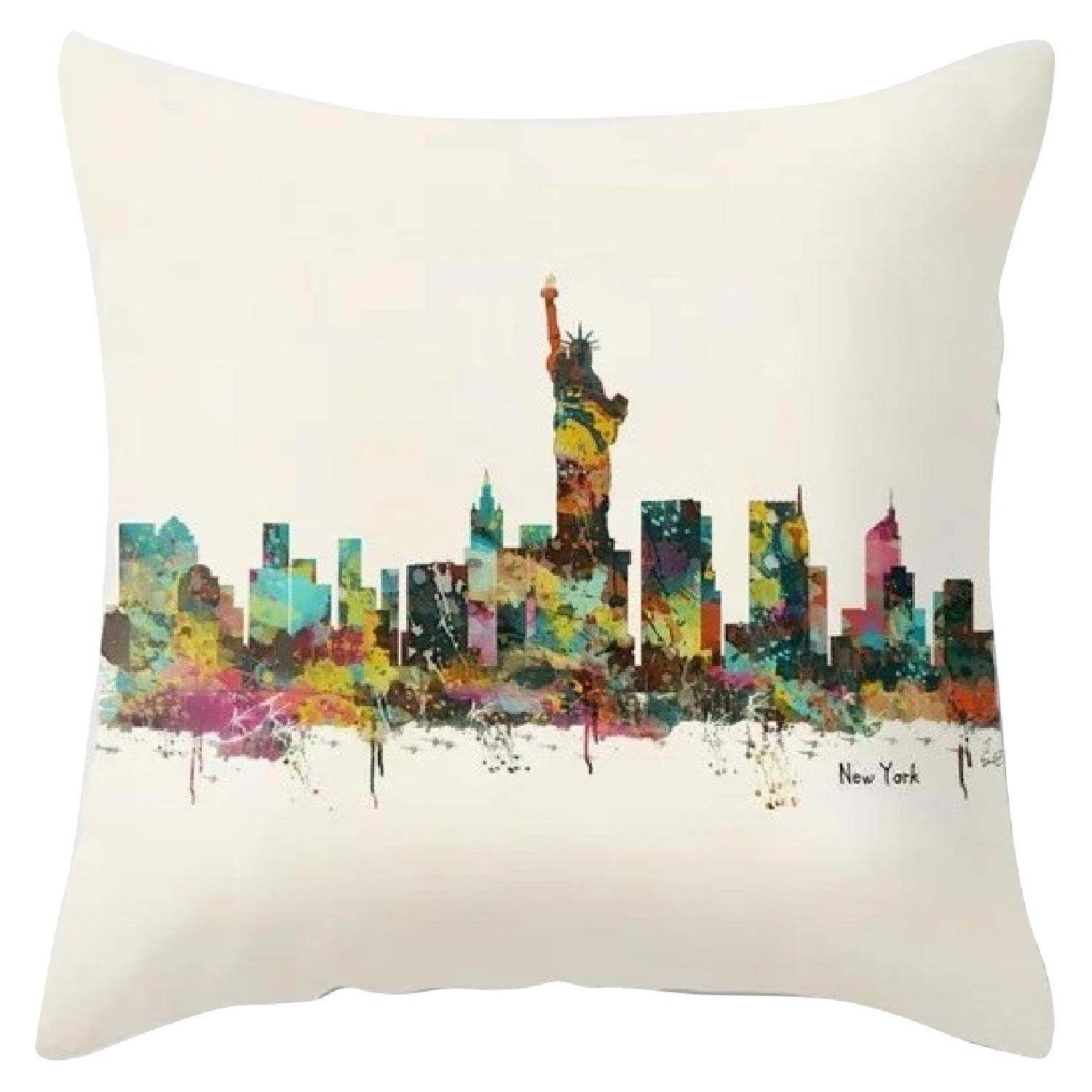Society 6 New York City Skyline Throw Pillows - AptDeco