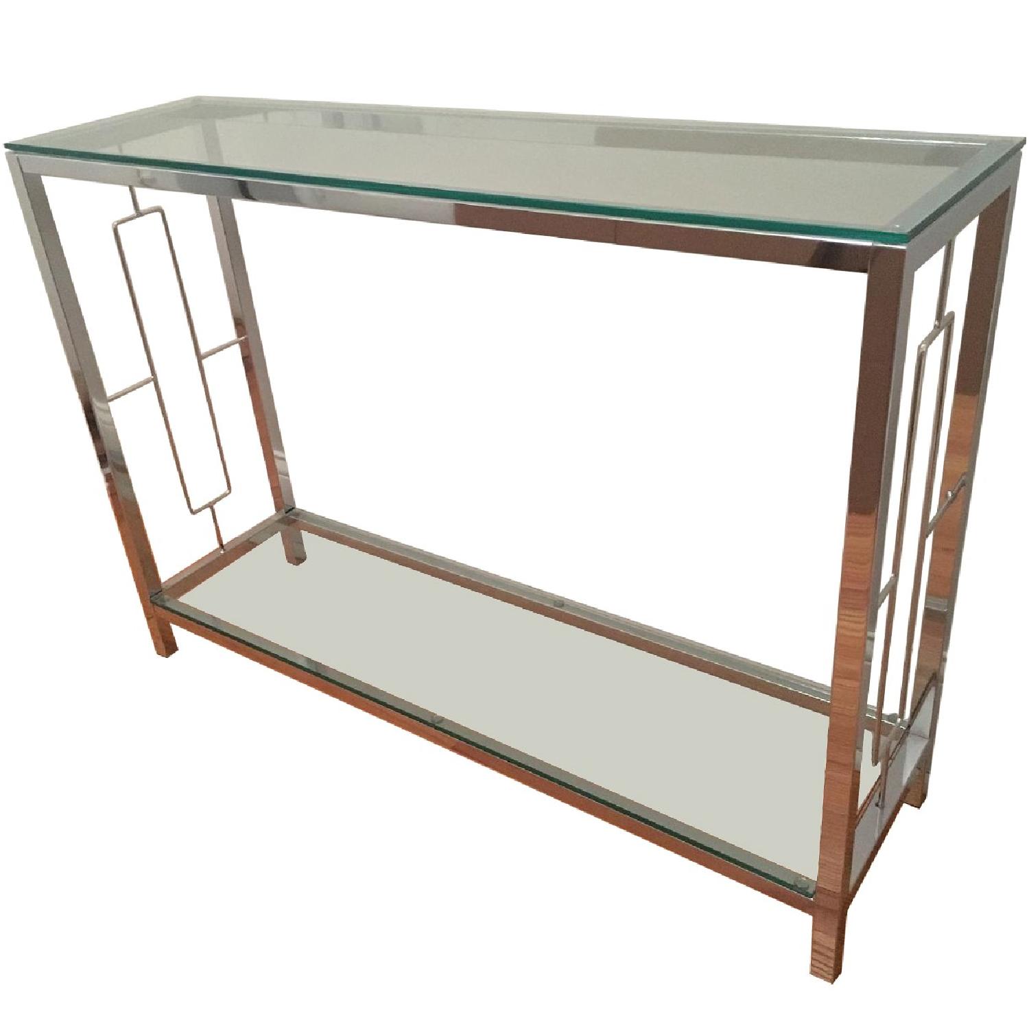 Metal & Glass Entry/Sofa Table - AptDeco