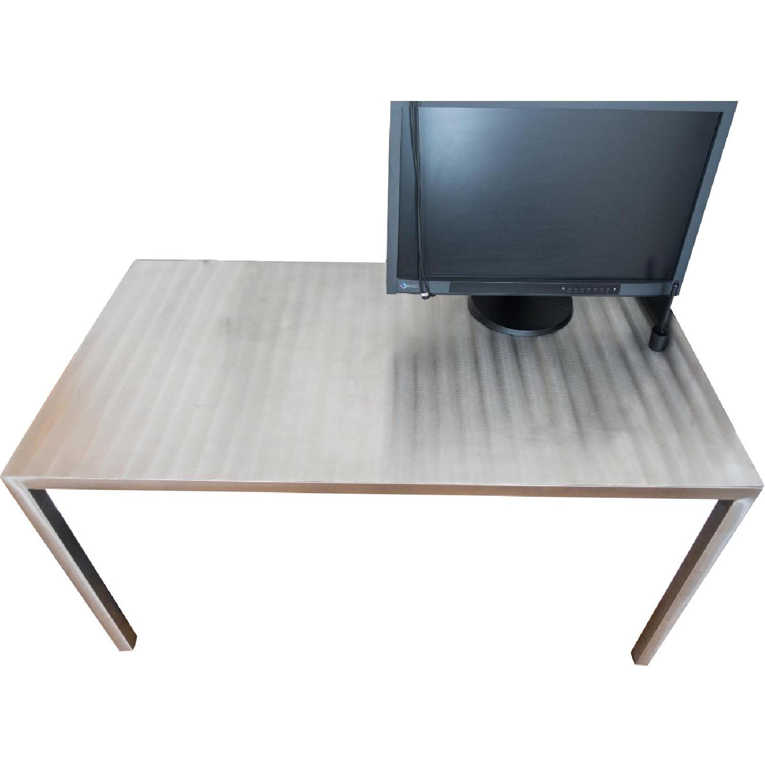 Stainless Steel Parsons Table/Desk - AptDeco