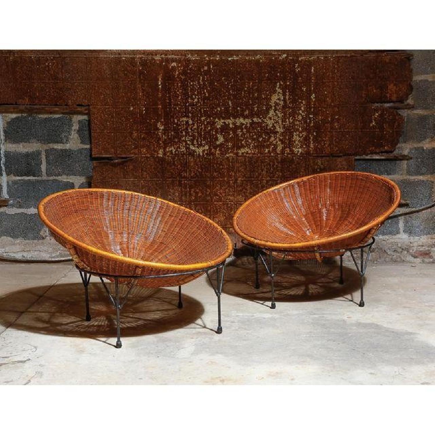 Vintage Rattan Hoop Lounge Chairs - AptDeco