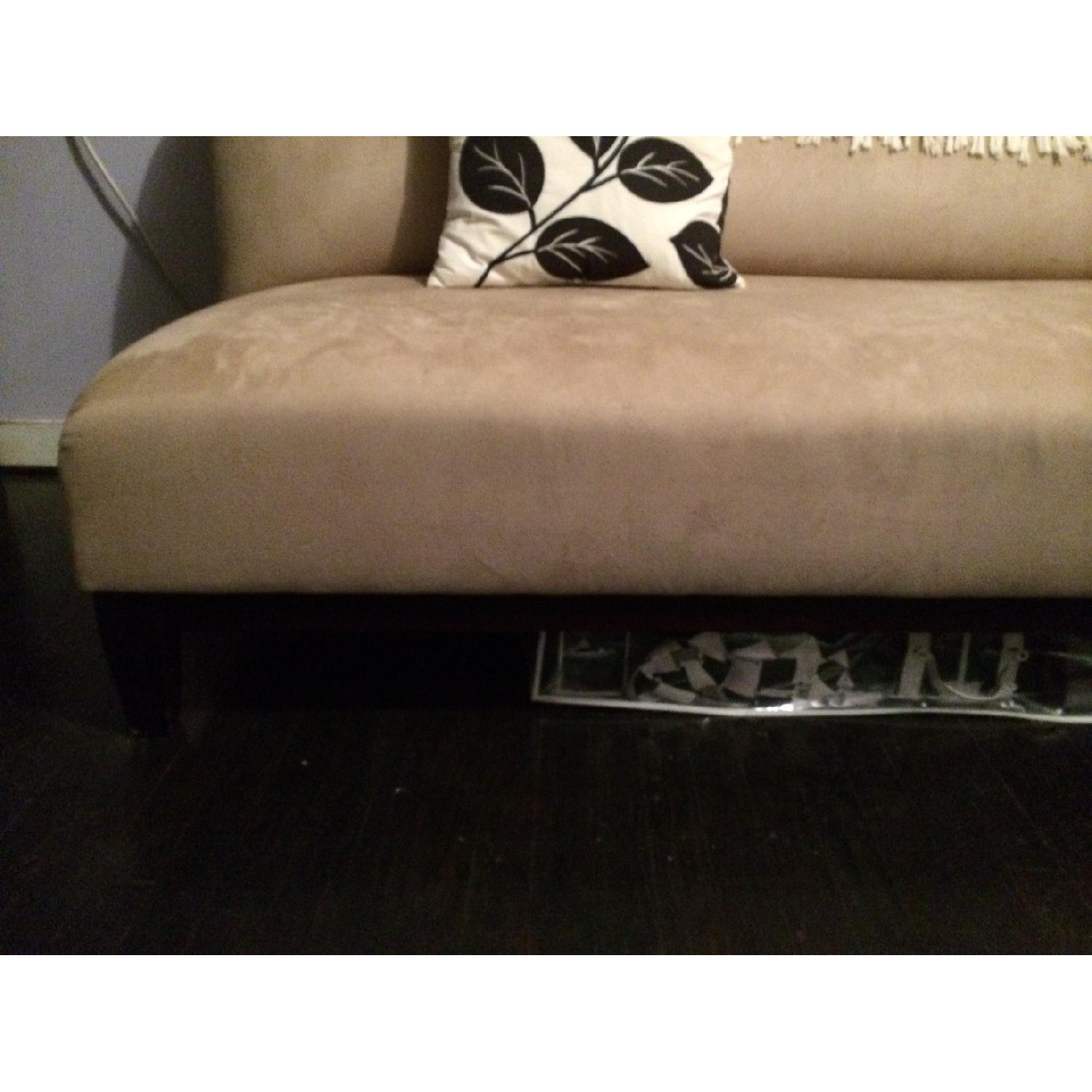 Room & Board Beige Microfiber Sofa - AptDeco