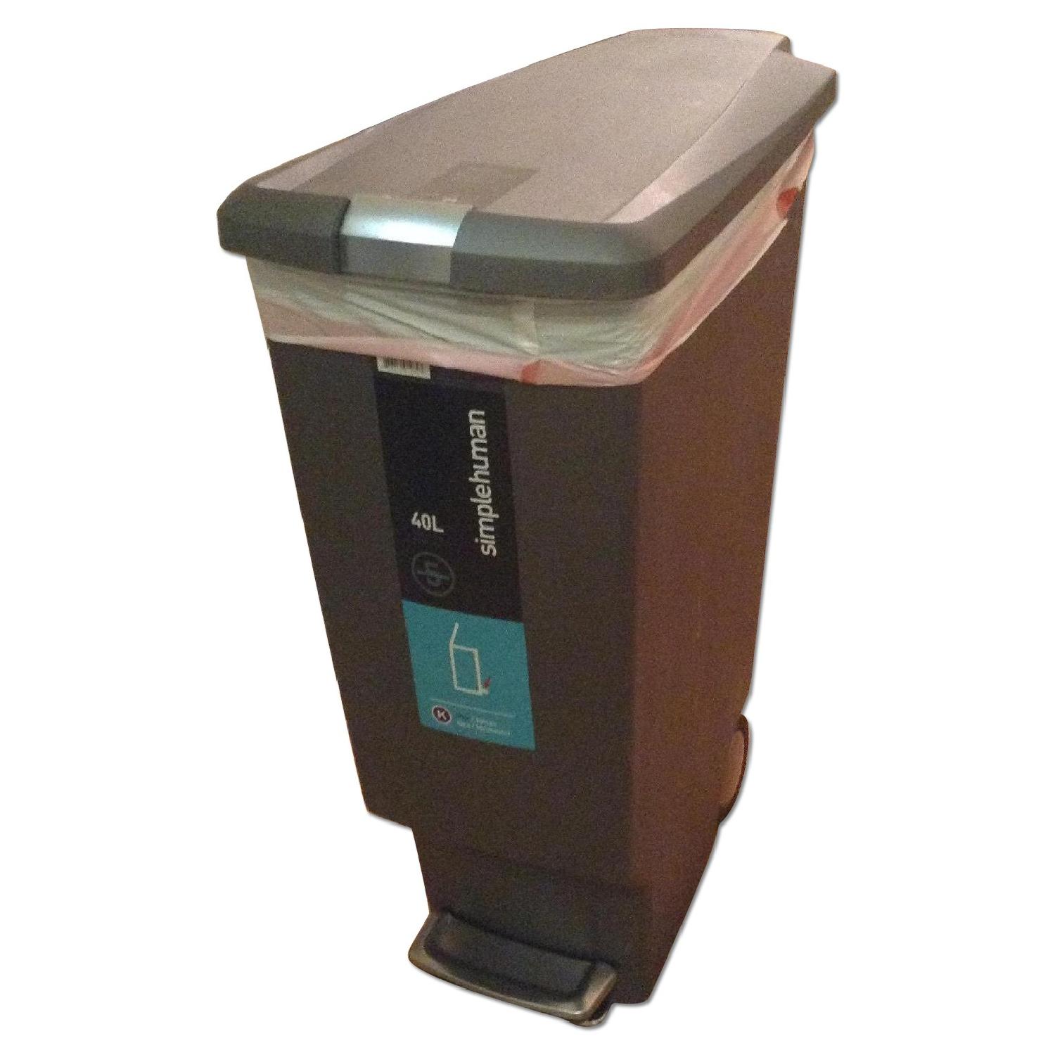 SimpleHuman 40 Liter Tamper-Proof Covered Slim Trash Can - AptDeco