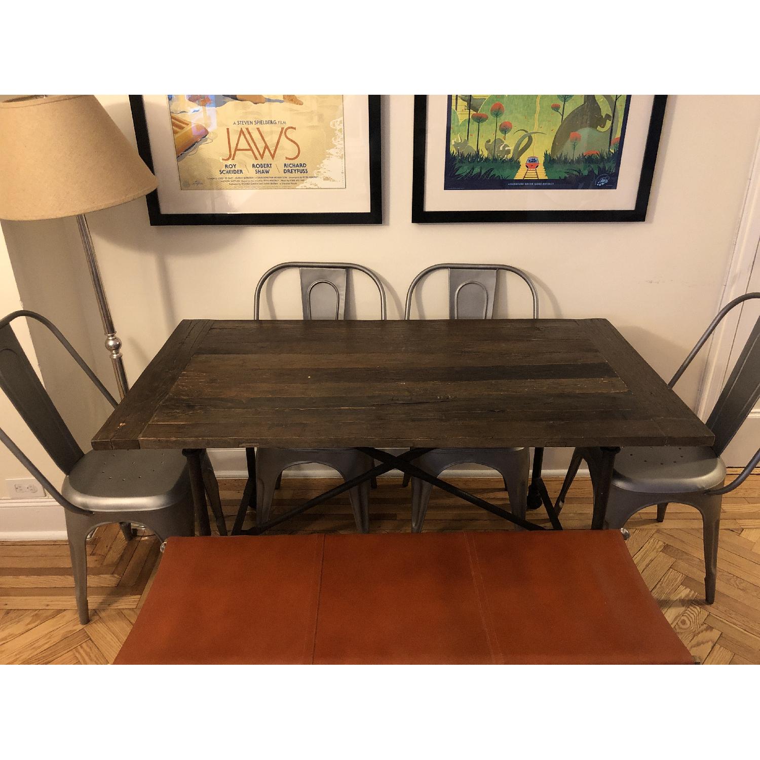 Restoration Hardware Flatiron Table in Reclaimed Natural Elm - AptDeco