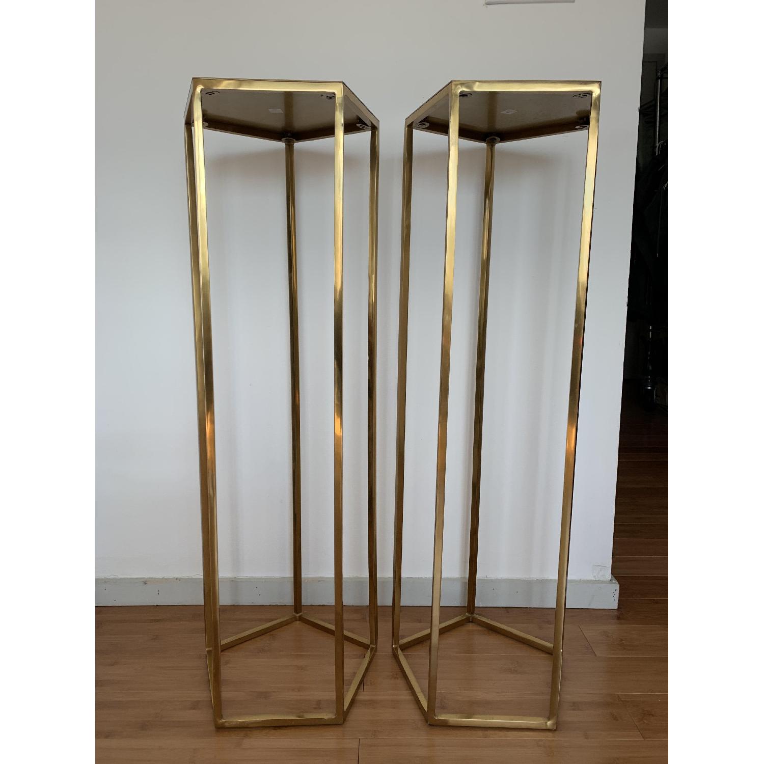 CB2 Polygon Tall Pedestal Tables - AptDeco