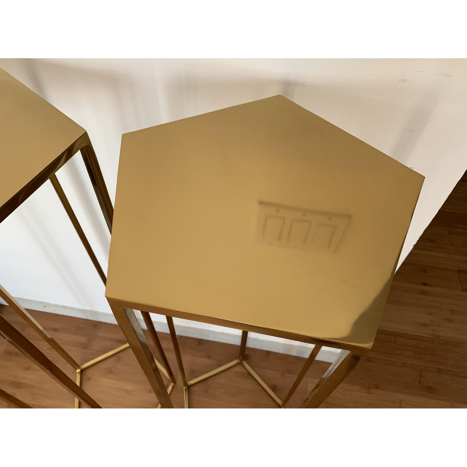 CB2 Polygon Tall Pedestal Tables - AptDeco