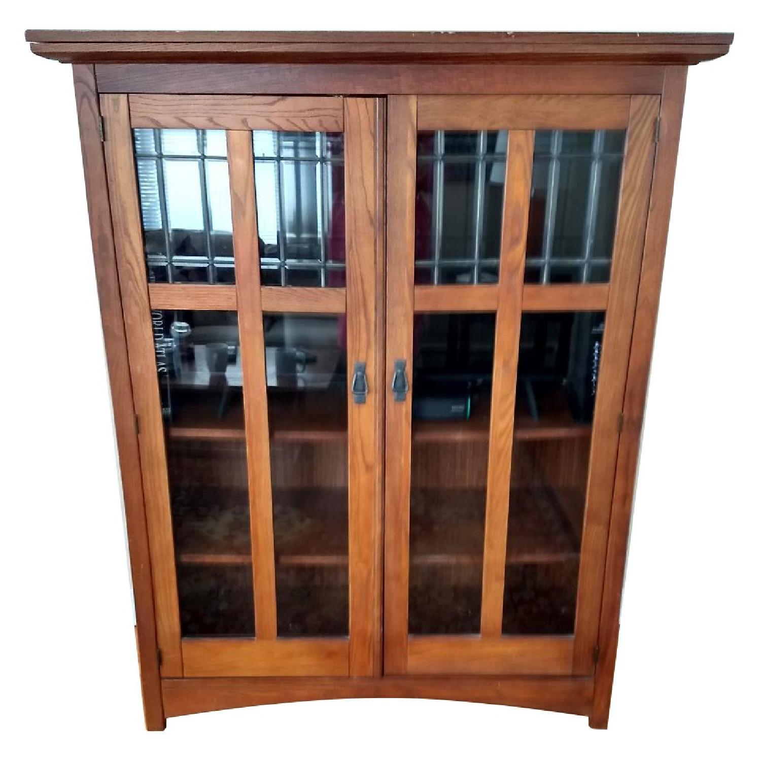 Solid Oak TV Cabinet/Bookcase - AptDeco