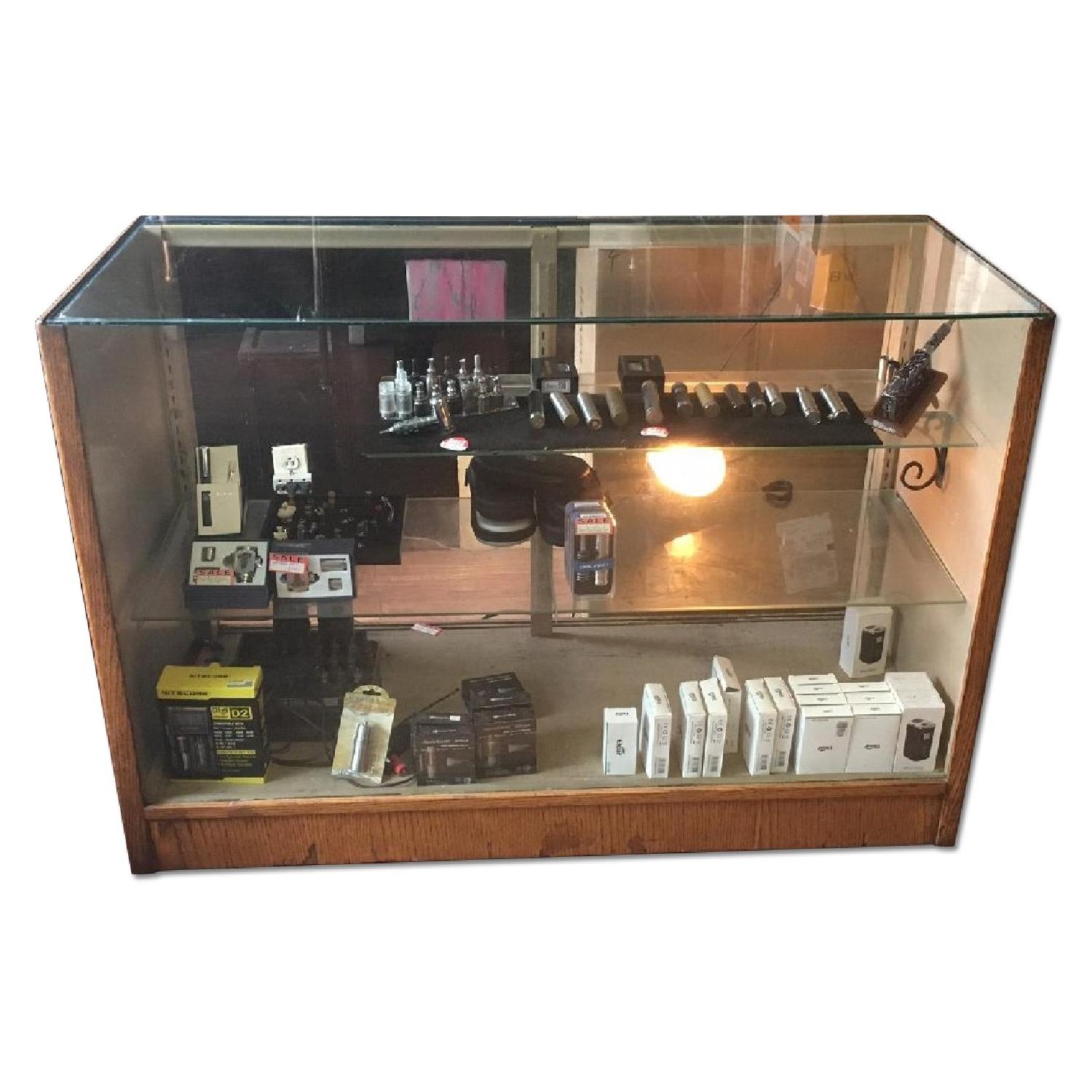Vintage Wood & Glass display Case - AptDeco
