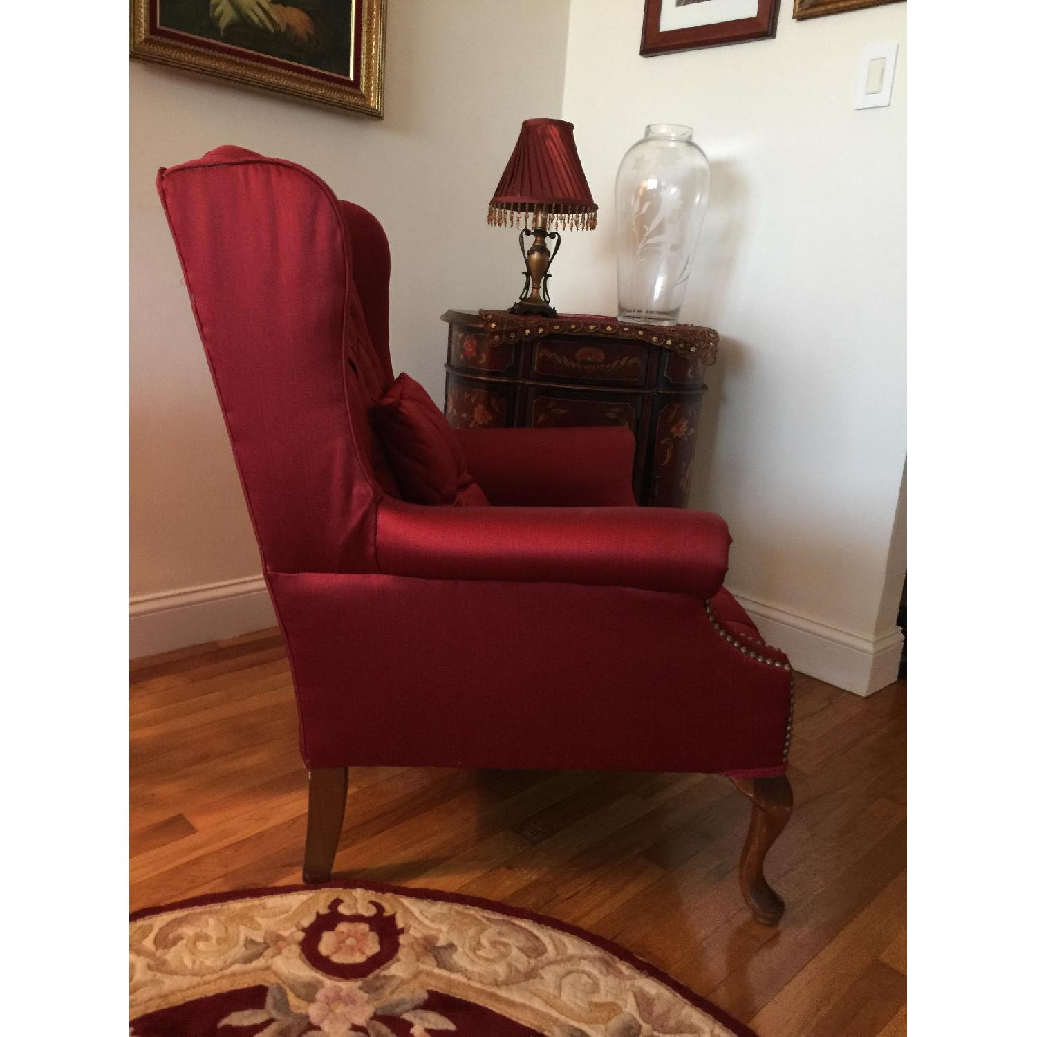 Red Wingtip Chair - AptDeco