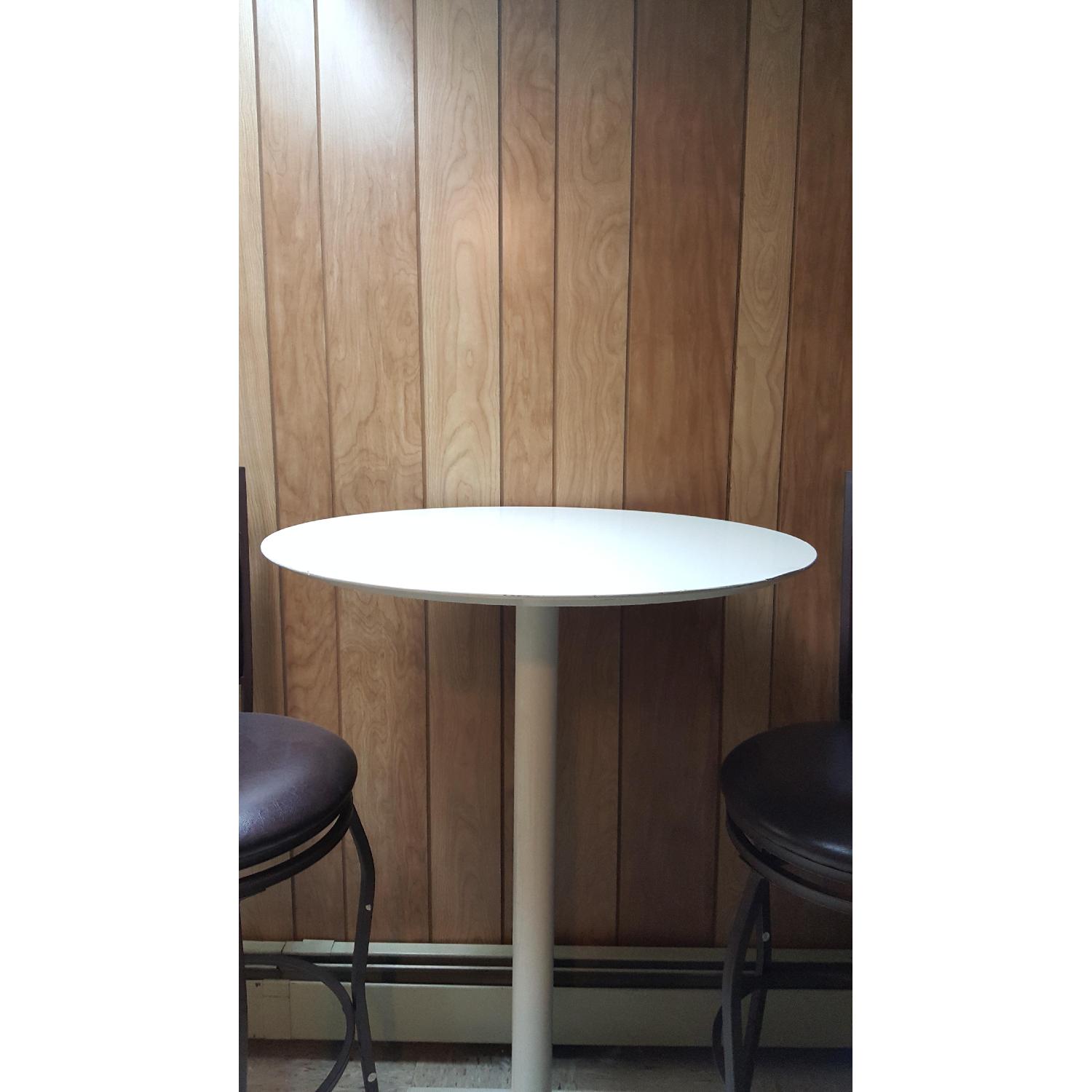 Tall White Bar Table - AptDeco