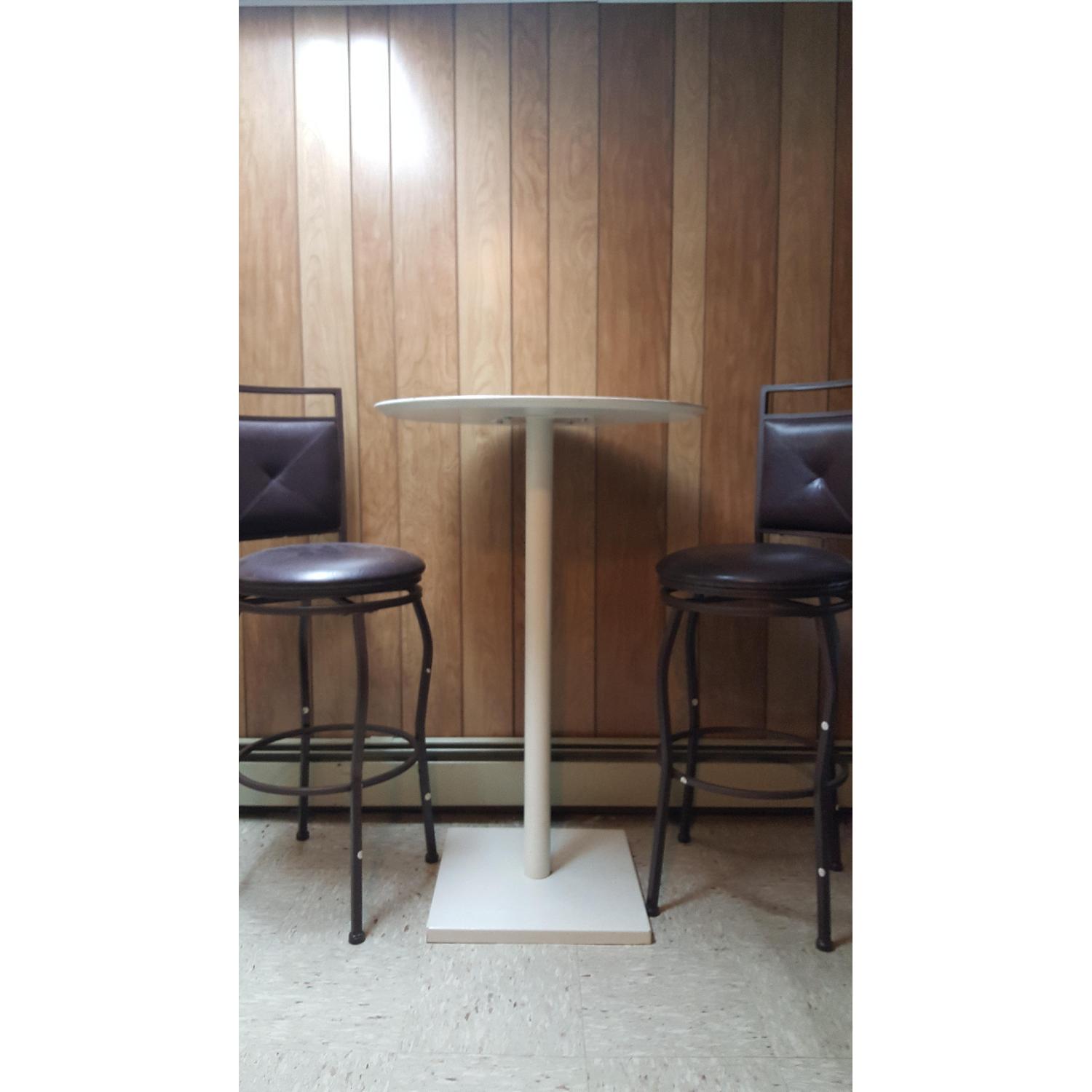 Tall White Bar Table - AptDeco