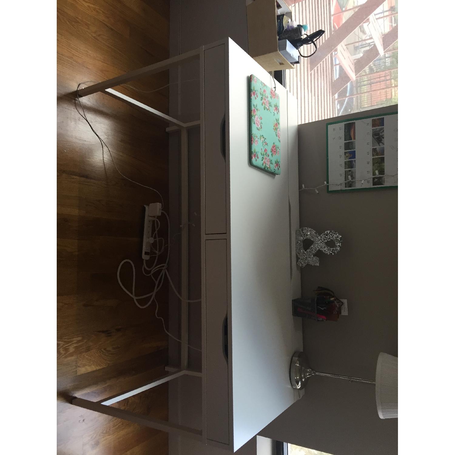 Ikea Alex White 2-Drawer Desk - AptDeco