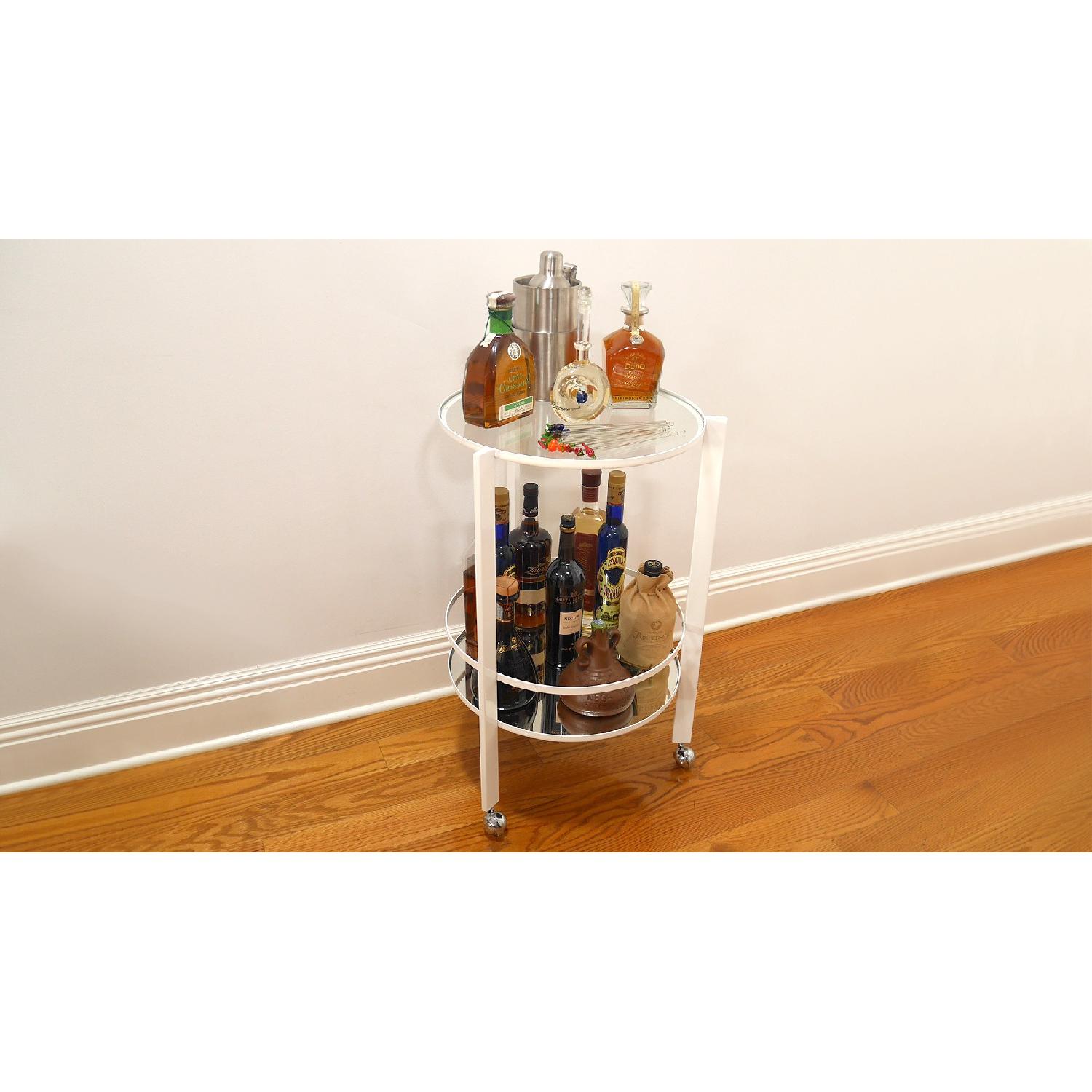 CB2 Ernest White Bar Cart - AptDeco