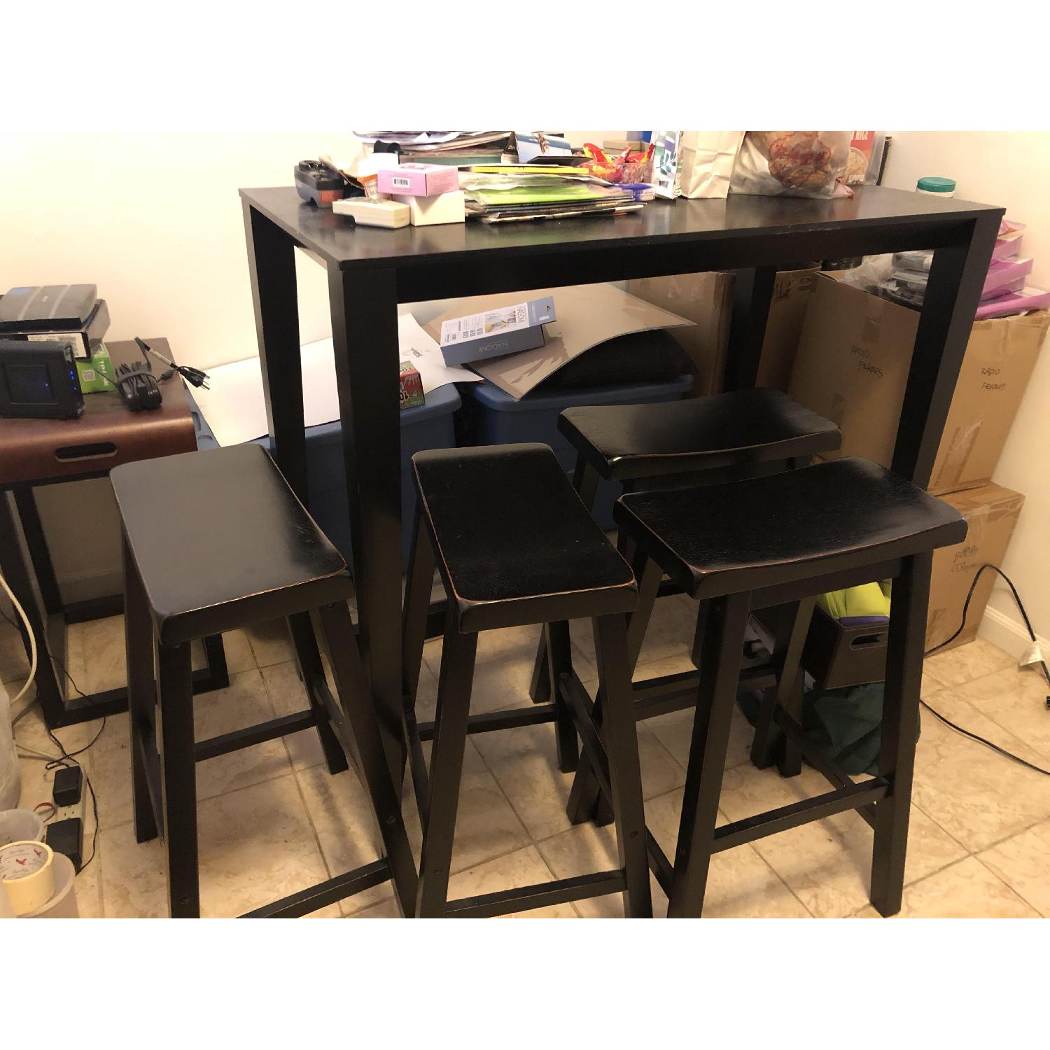 Crate & Barrel High Top Table w/ 4 Stools - AptDeco