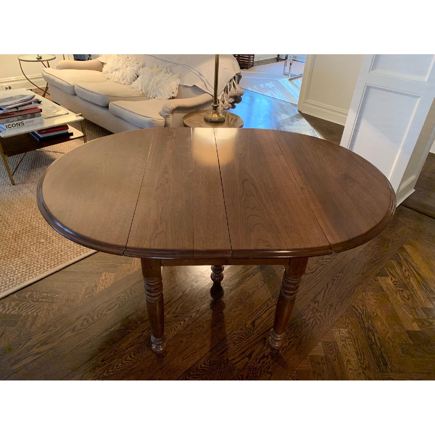 19th Century Oak Drop Leaf Expandable Dining Table - AptDeco
