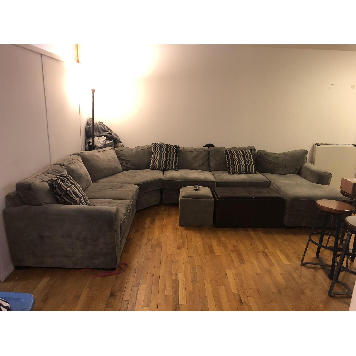 4-Piece Suede Sectional Sofa - AptDeco