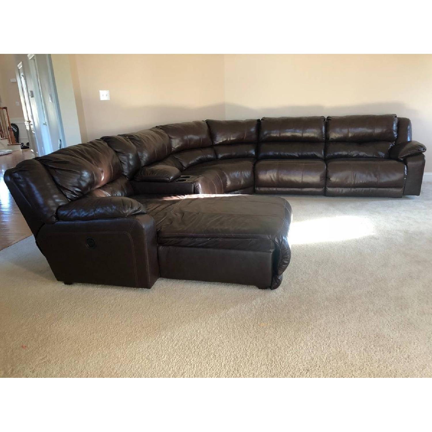 Ashley Leather Sectional Sofa w/ Chaise - AptDeco