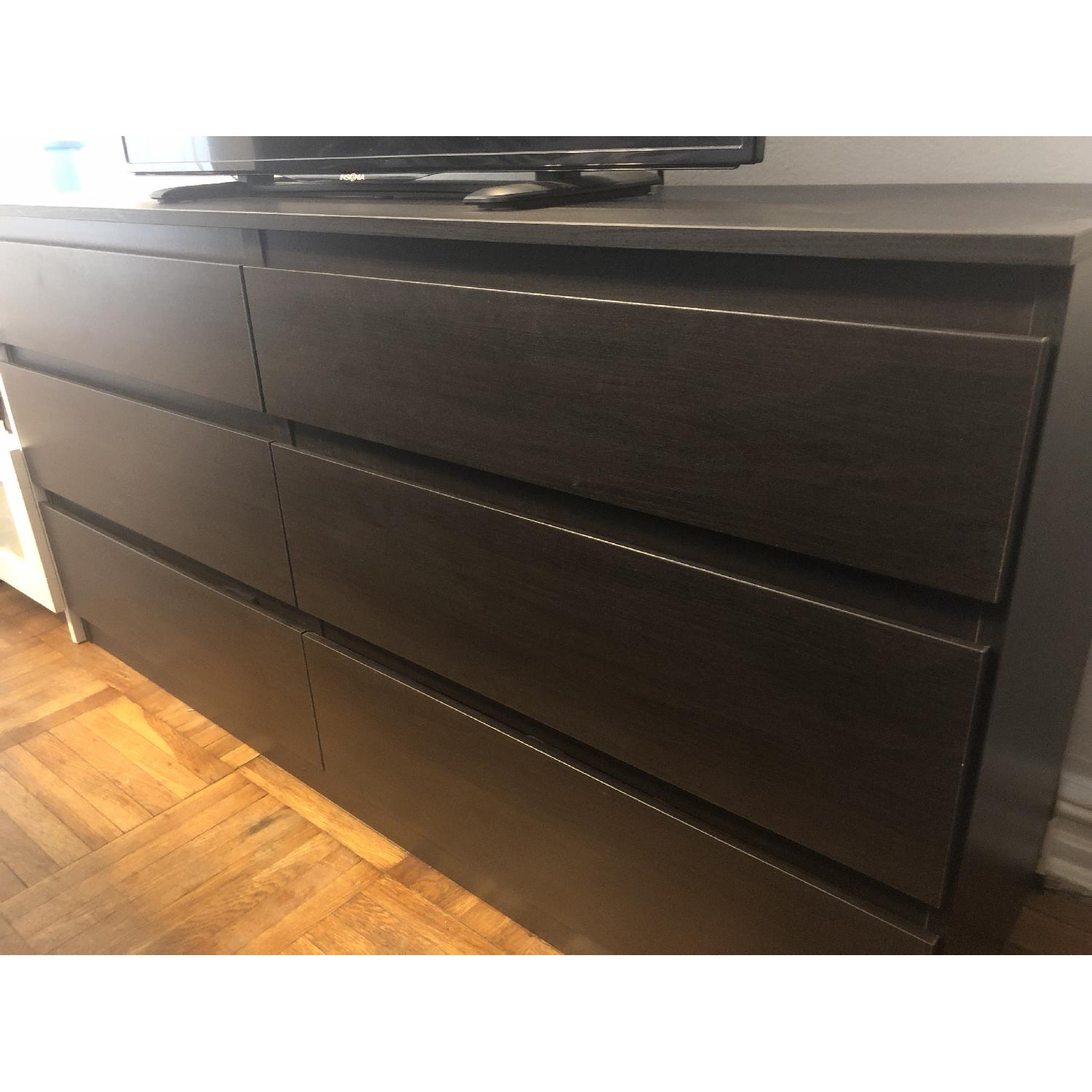 Ikea Malm 6-Drawer Dresser in Black-Brown - AptDeco