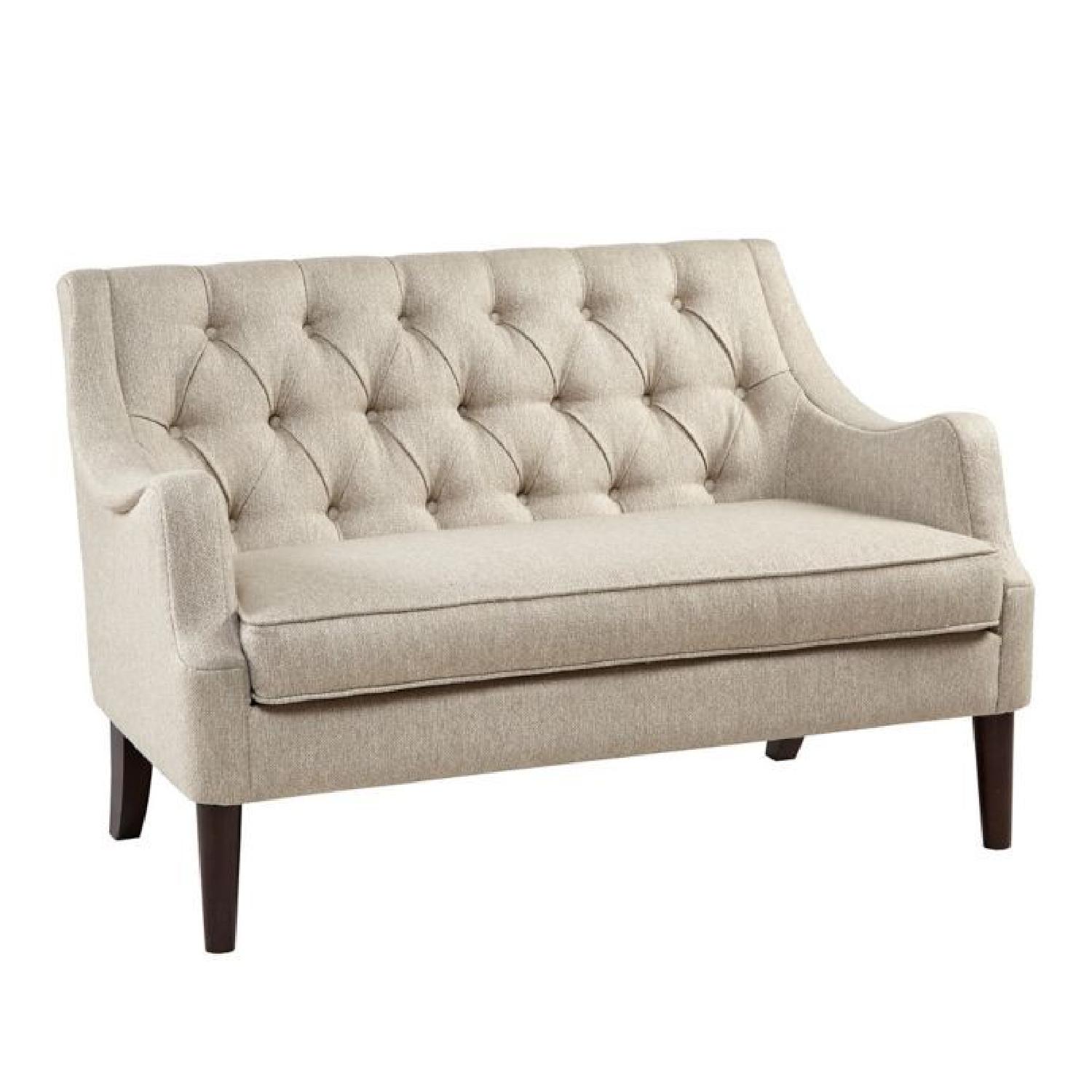 Macy's Beige Settee/Loveseat - AptDeco