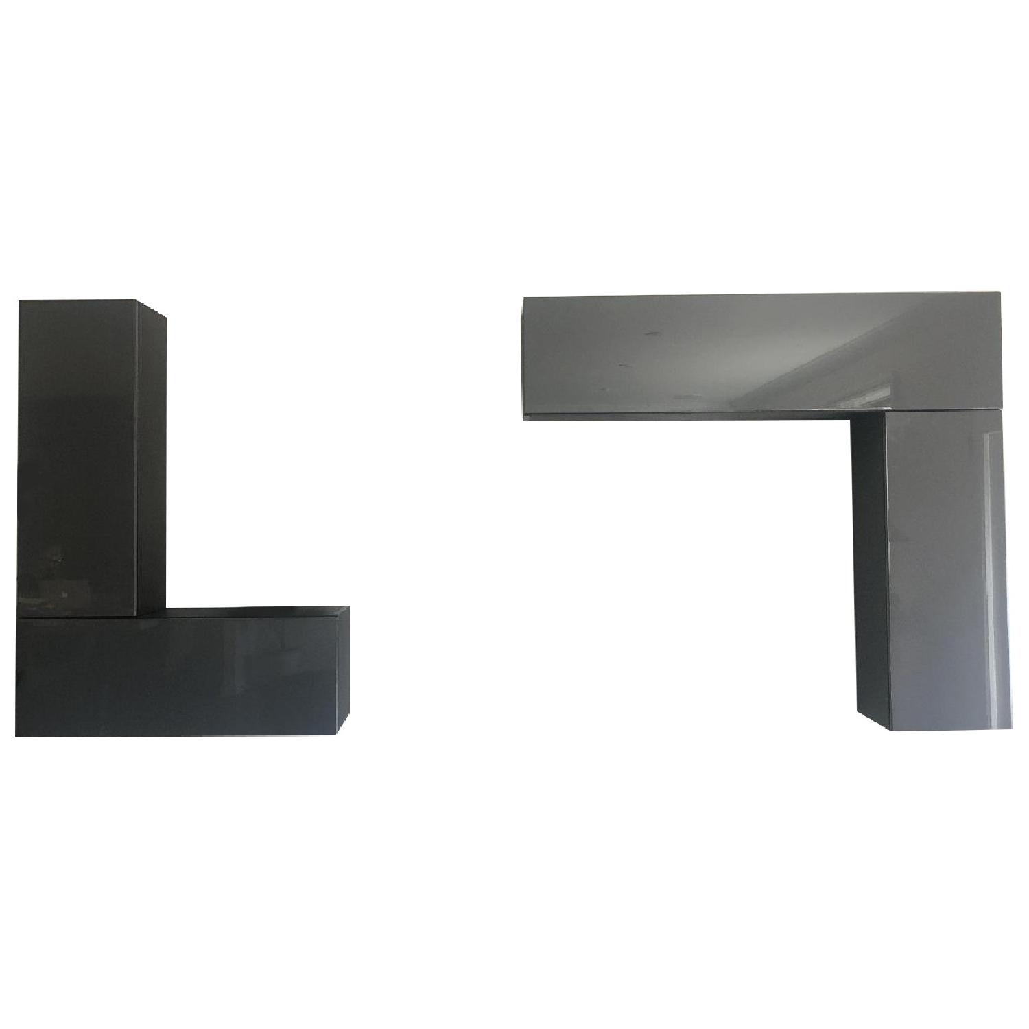 Grey L Shaped Wall Units - AptDeco