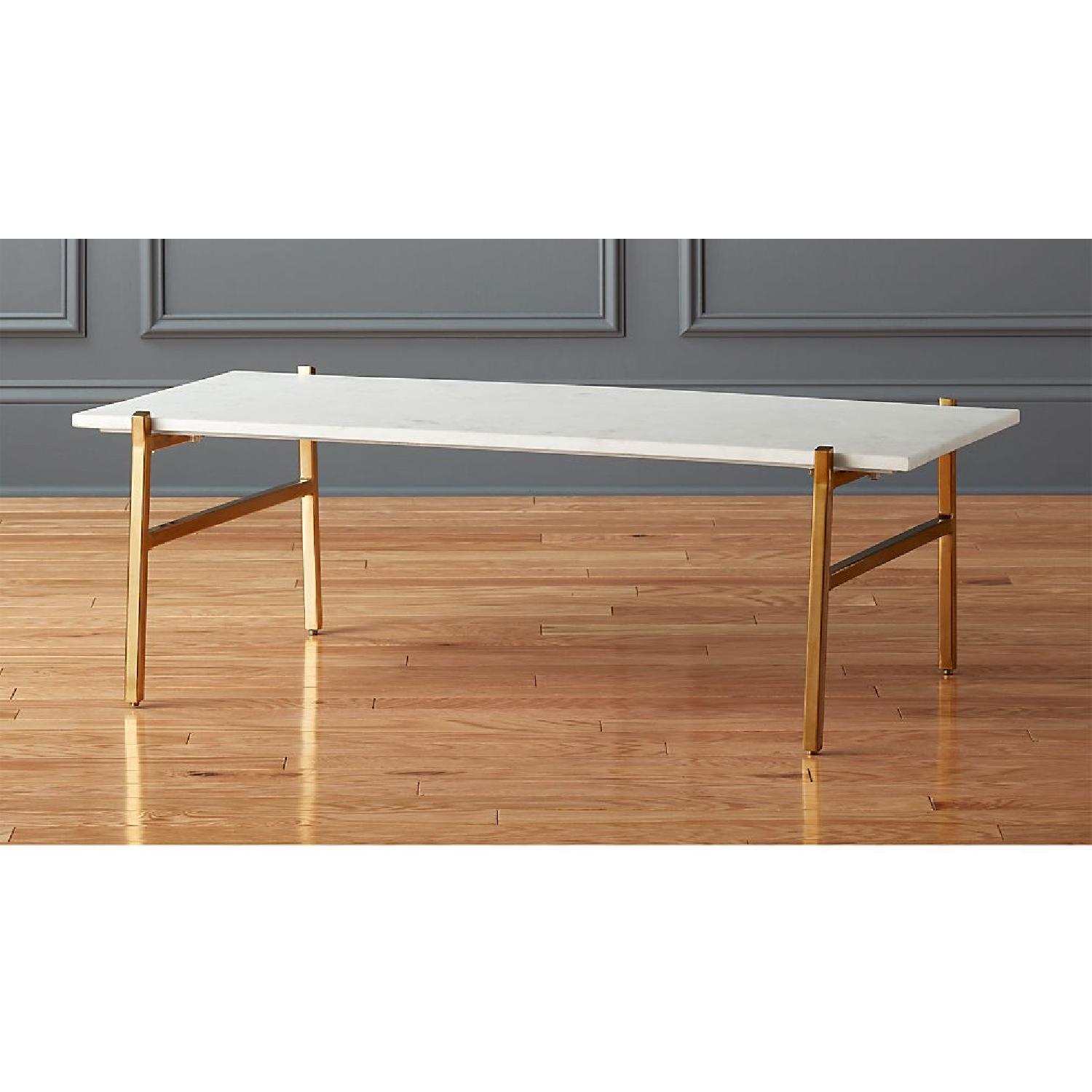 Slab small marble coffee table with brass base store