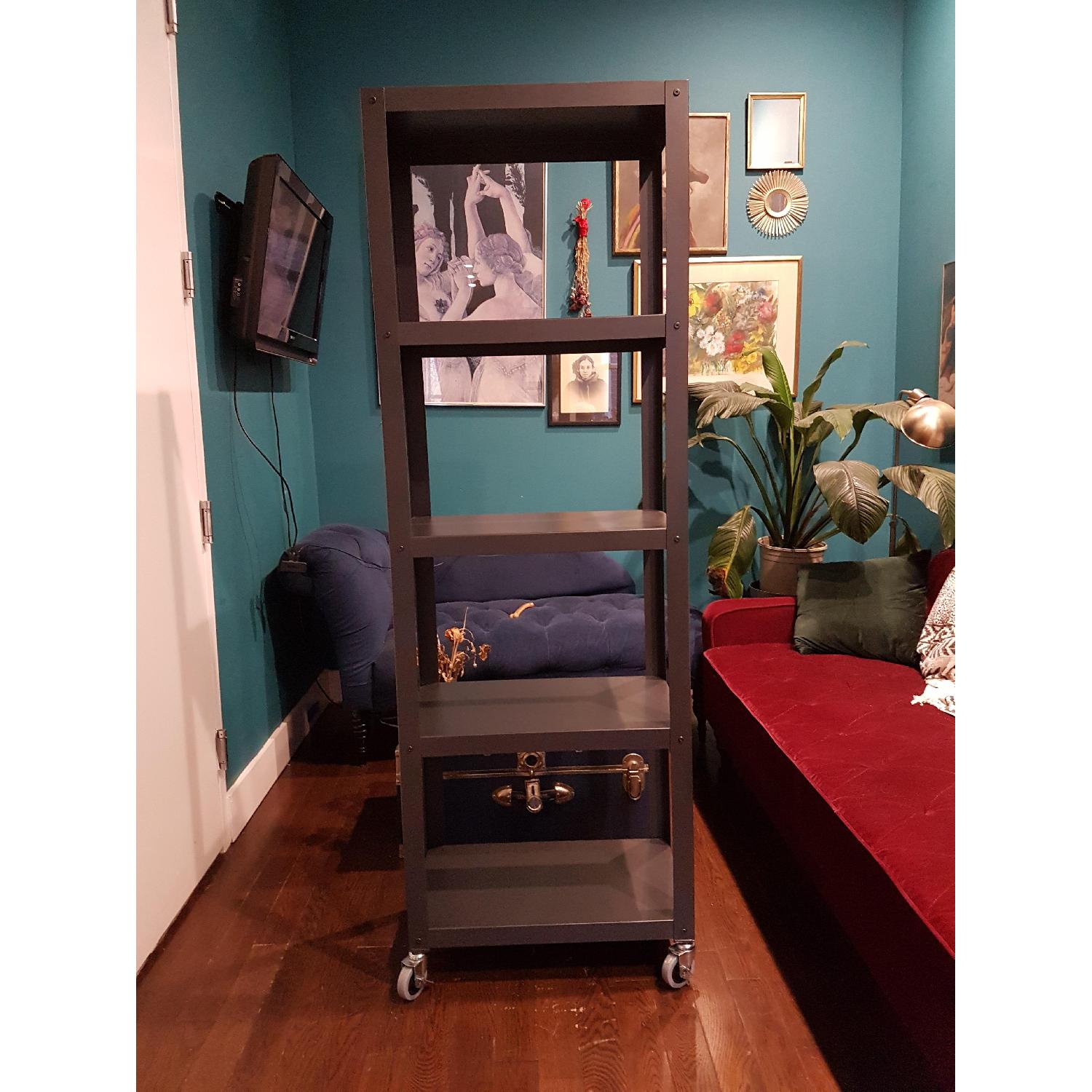 CB2 Go-Cart Rolling Bookshelf - AptDeco