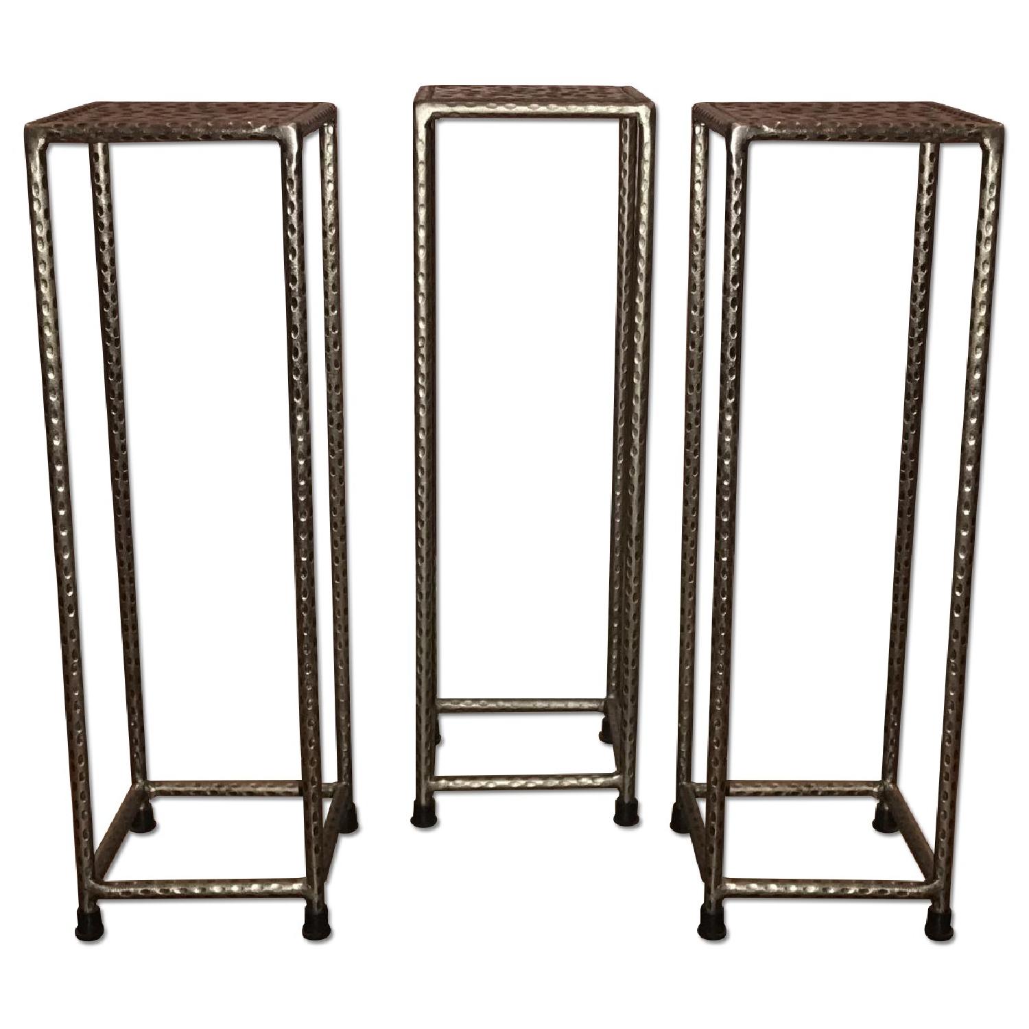 Small Cast Iron Bronze/Grey Side Stands - AptDeco