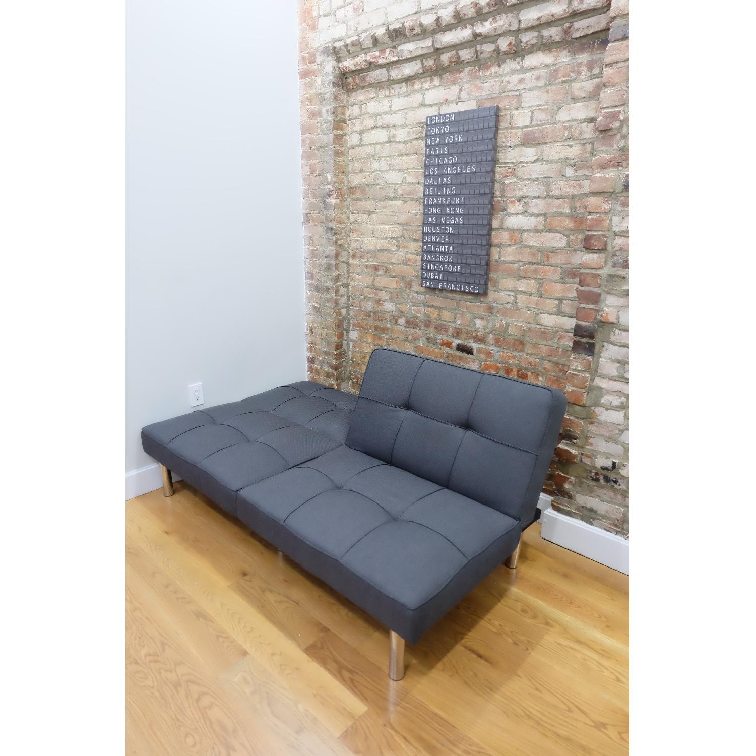 Room Essentials Grey Linen Futon - AptDeco