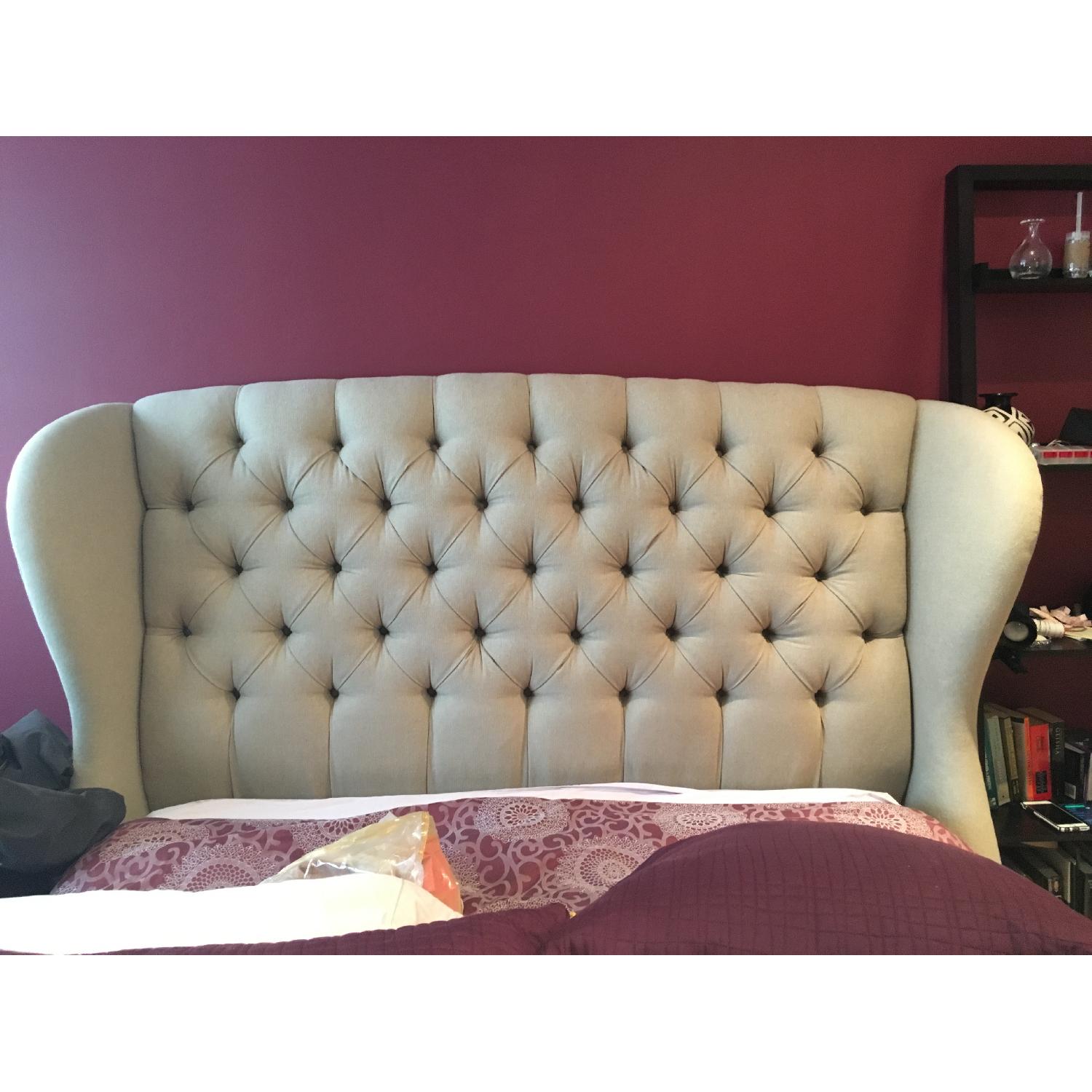 Arhaus Tufted Barrister Queen Bed Frame - AptDeco