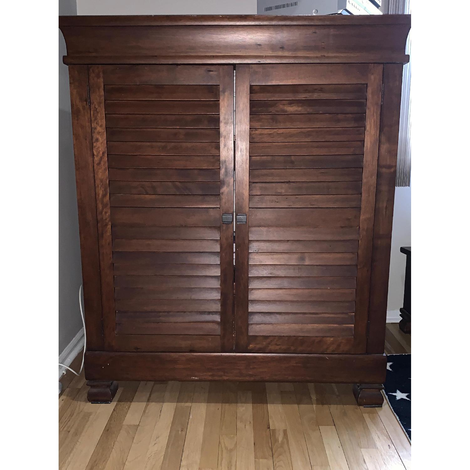 Pottery Barn Sumatra Armoire/Entertainment Cabinet - AptDeco